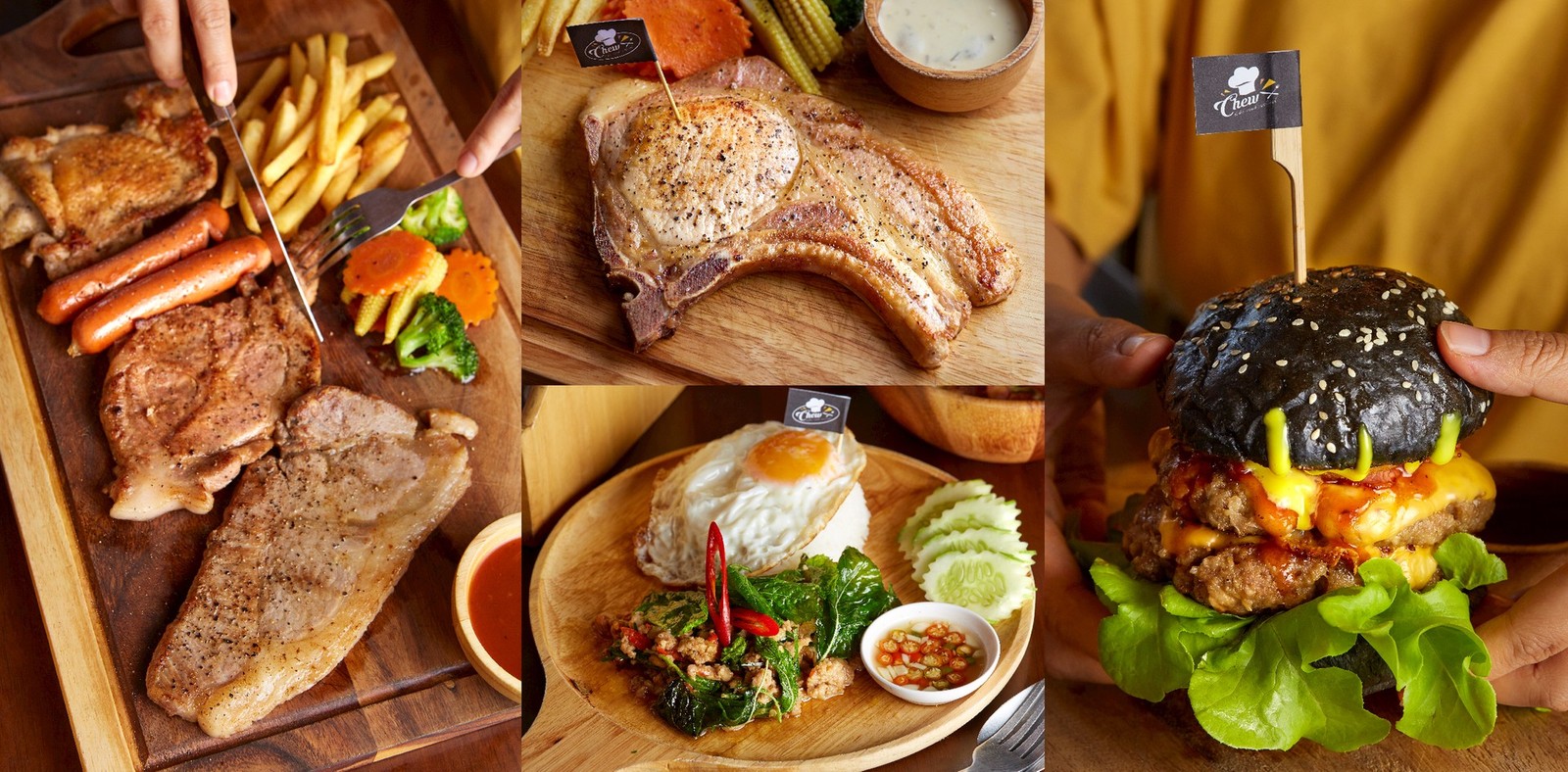 จุดพักนักปั่นน่องเหล็ก จัดเต็มสเต๊กและเบอร์เกอร์ @Chew Steak & Burger