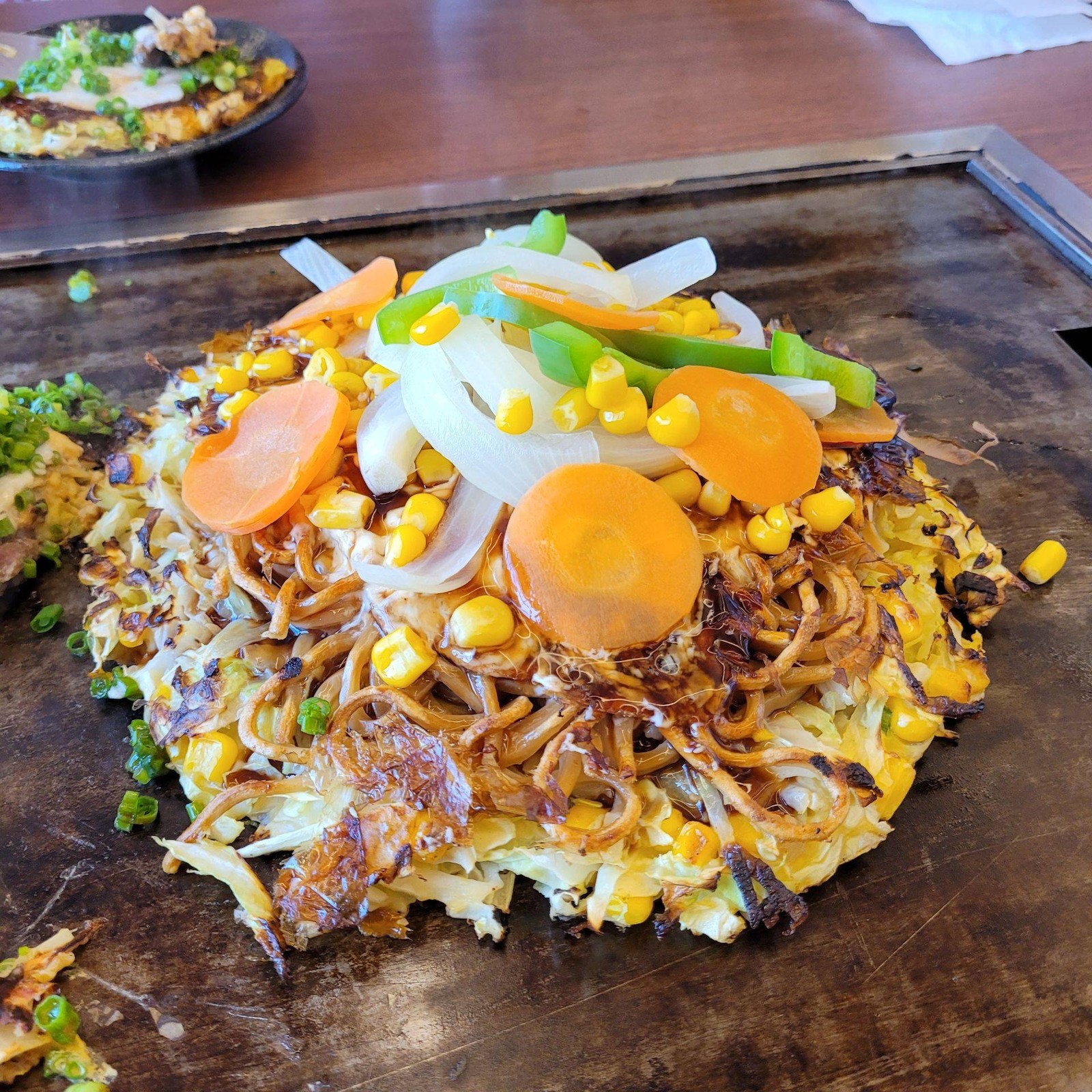 Modanyaki ไส้ผักรวม • จานนี้อร่อย ข้าวโพดหวานดี ร้าน Fugetsu Thailand ...