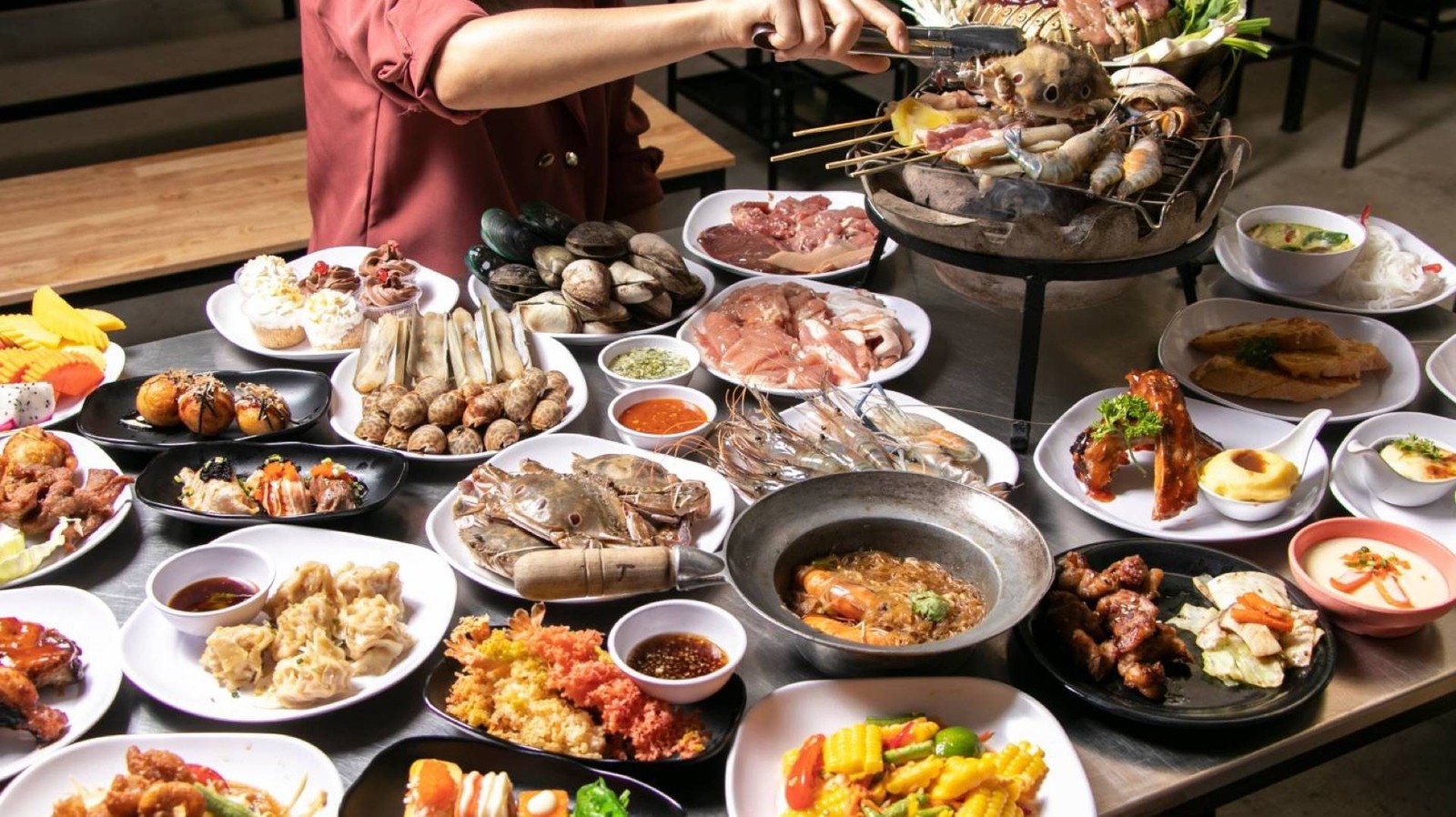 รูป รสเด็ดอินเตอร์บุฟเฟ่ต์ กุ้งกระทะ+ทะเลเผา มีนบุรี