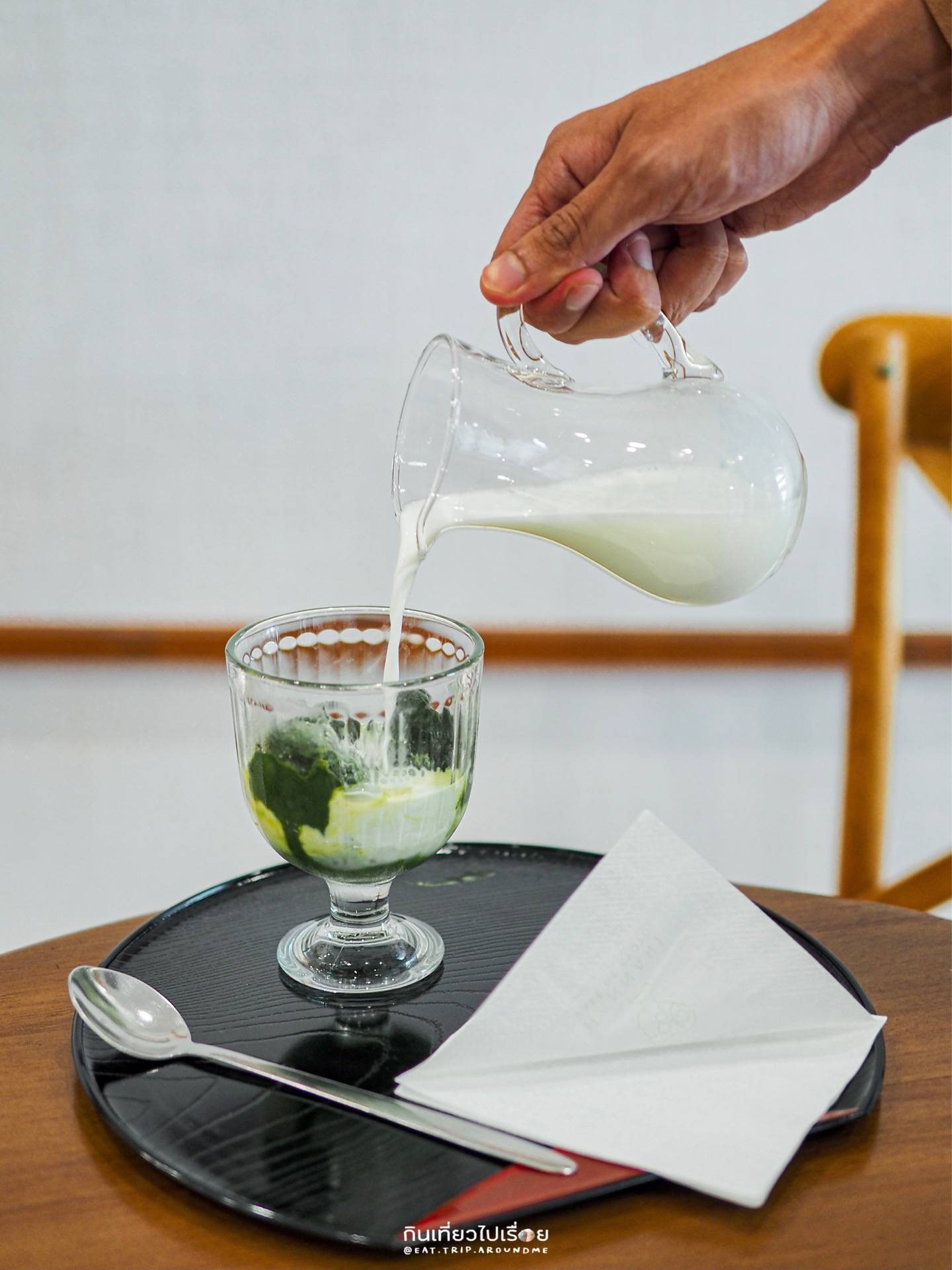 Uji Matcha Ice Cube Latte ร้าน Hannari Cafe De Kyoto - Wongnai