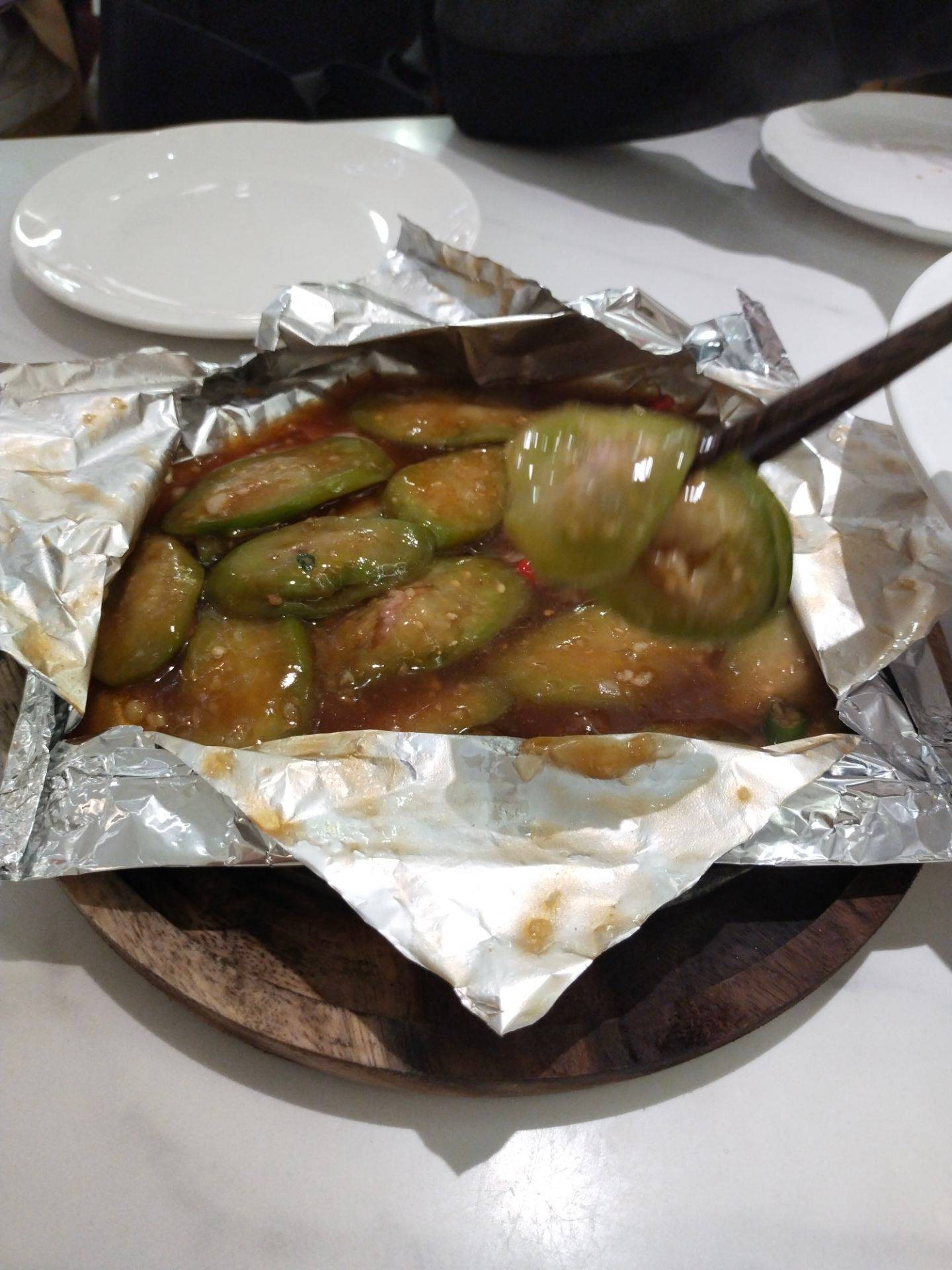 ผัดมะเขือ ร้าน LT Fish Restaurant CentralwOrld