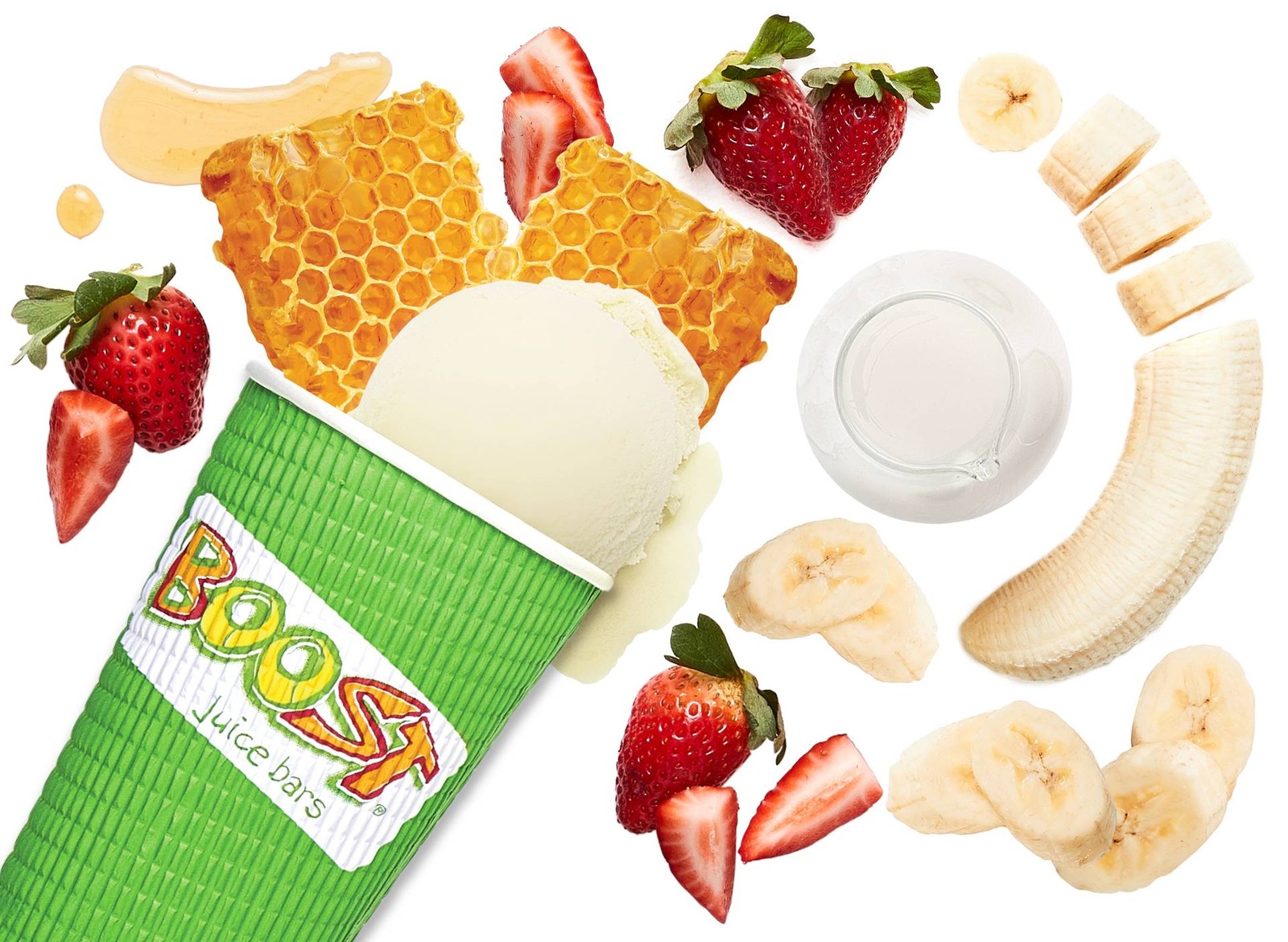 Banana Buzz + Strawberries ร้าน Boost Juice Bars Siam Paragon