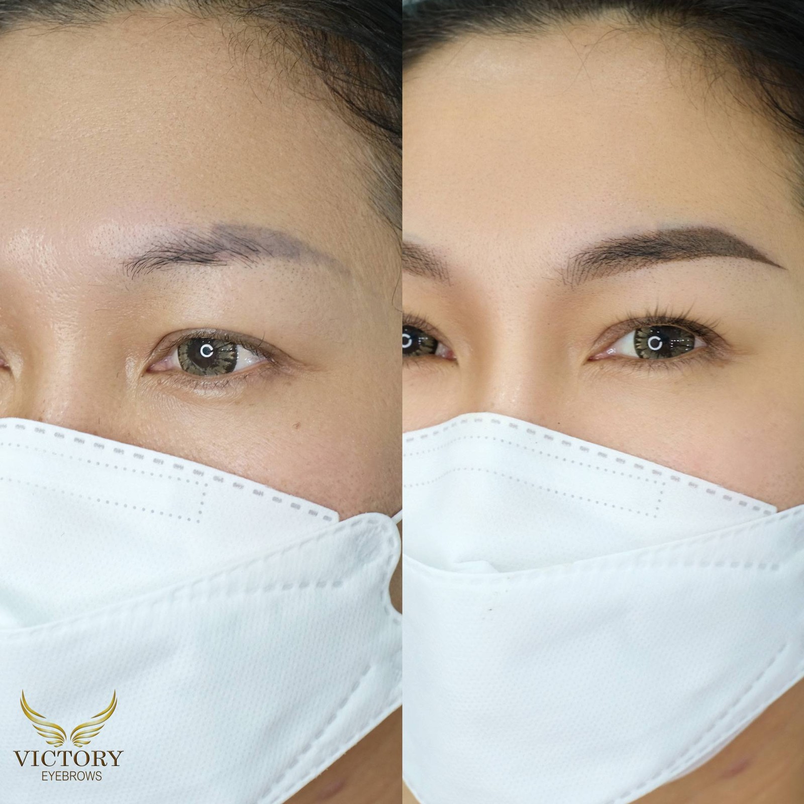 รูป สักคิ้ว 6 มิติ Victory eyebrows สักคิ้วฝุ่น สักปาก ฝังสีปาก สักไรผม BB GLOW