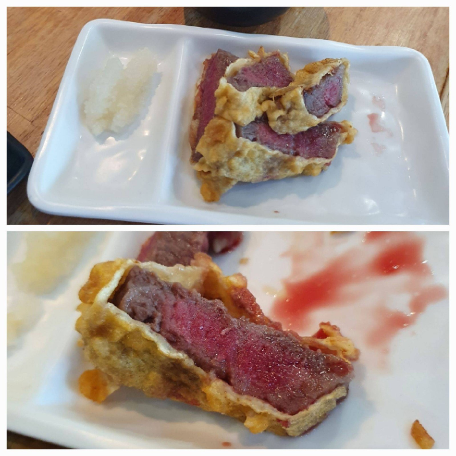 Beef tempura • ใช้ได้เนื้อนุ่มแต่คาวเลือดหน่อยๆ ร้าน Aroi Sushi Thru ...