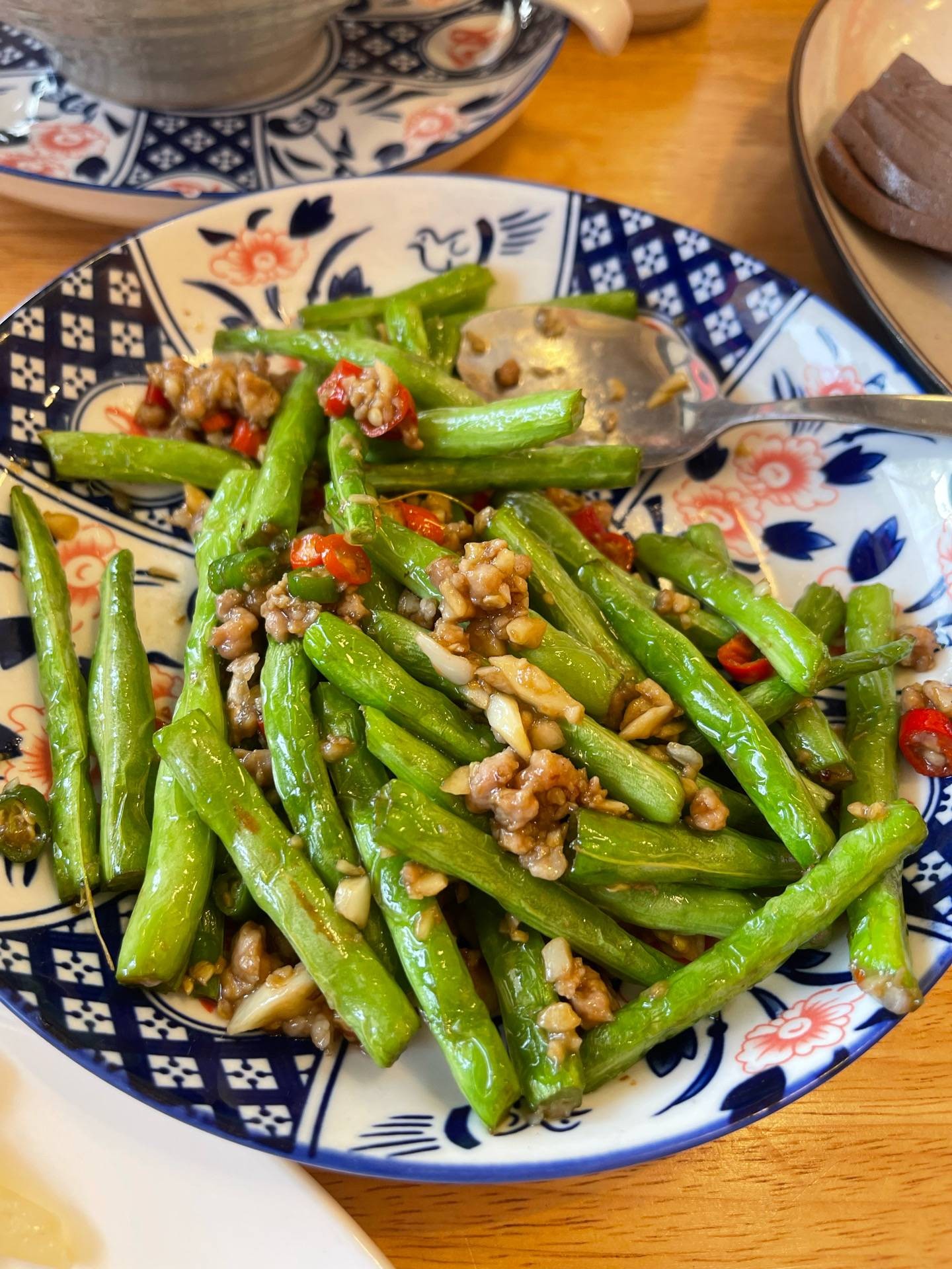 ถั่วแขกผัดหมูสับ ร้าน ข้าวมันไก่ไหหน่ำหนั่ง สูตรไหหลำแท้ดั้งเดิม ไหหน ...