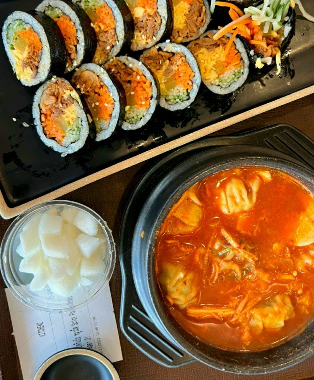 Spicy Pork Gimbap & Pork Soon Tofu +Pork Soon Tofu • ข้าวห่อสาหร่ายไส้ ...