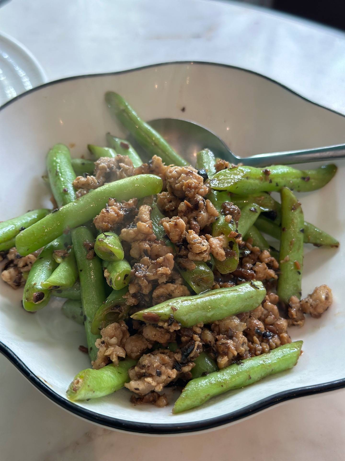 ถั่วแขกผัดเต้าซี่ ร้าน ข้าวมันไก่เบตง จางเจียหยี 張家餘 (Baytong Chicken rice)