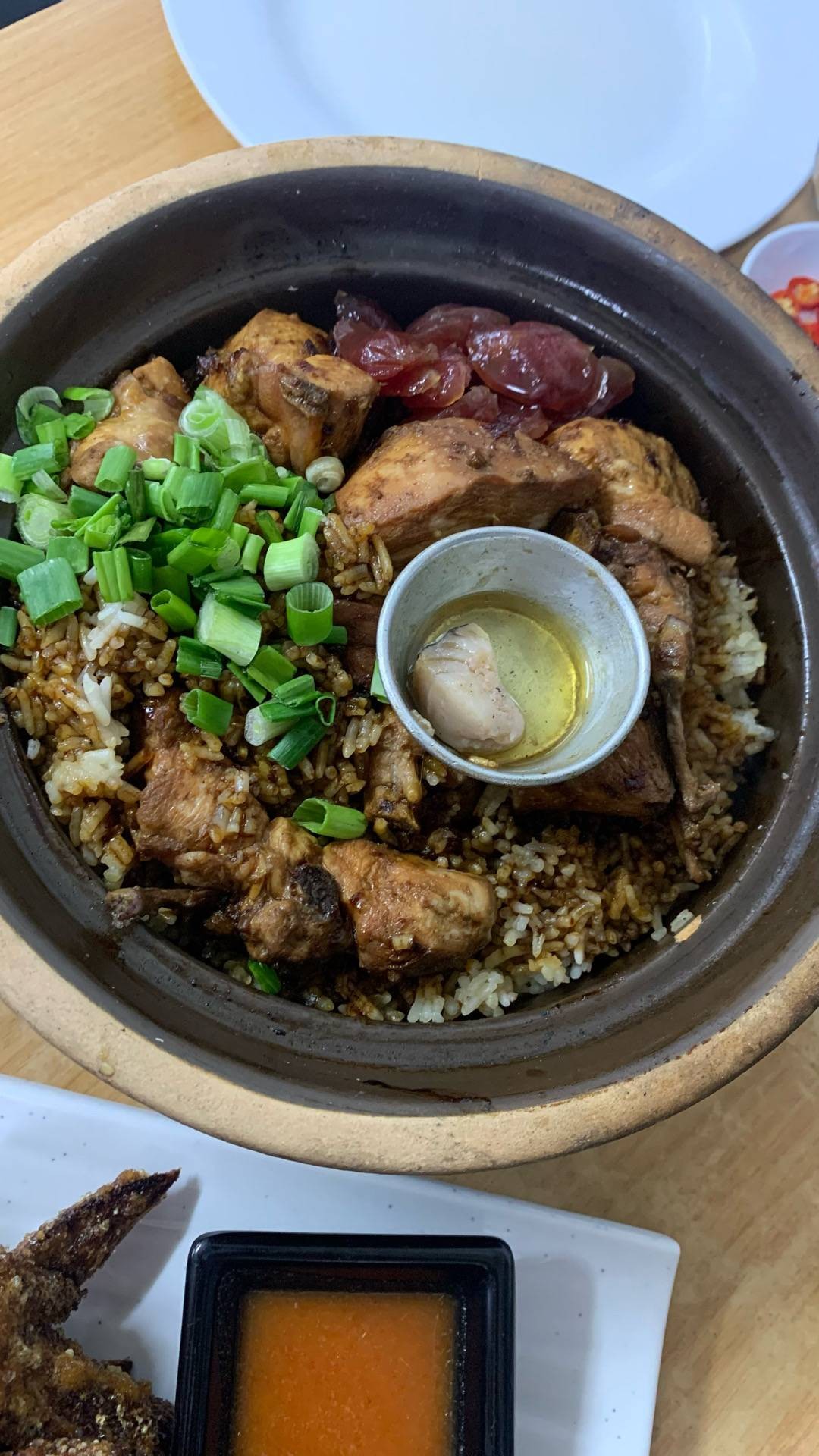 Claypot Chicken Rice with Chicken, Chinese Sausage and Salt Fish ร้าน ...