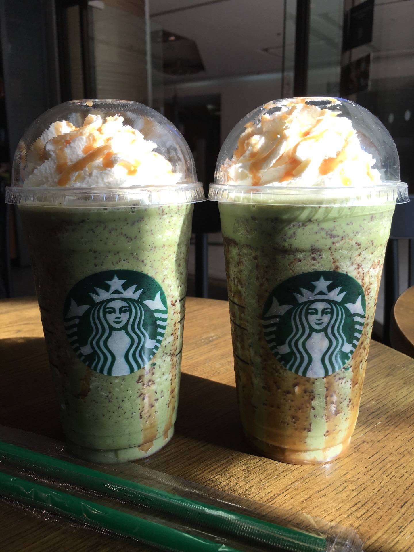Green Tea Cream Frappuccino With Java Chip And Caramel Syrup • ชาเขียว ...