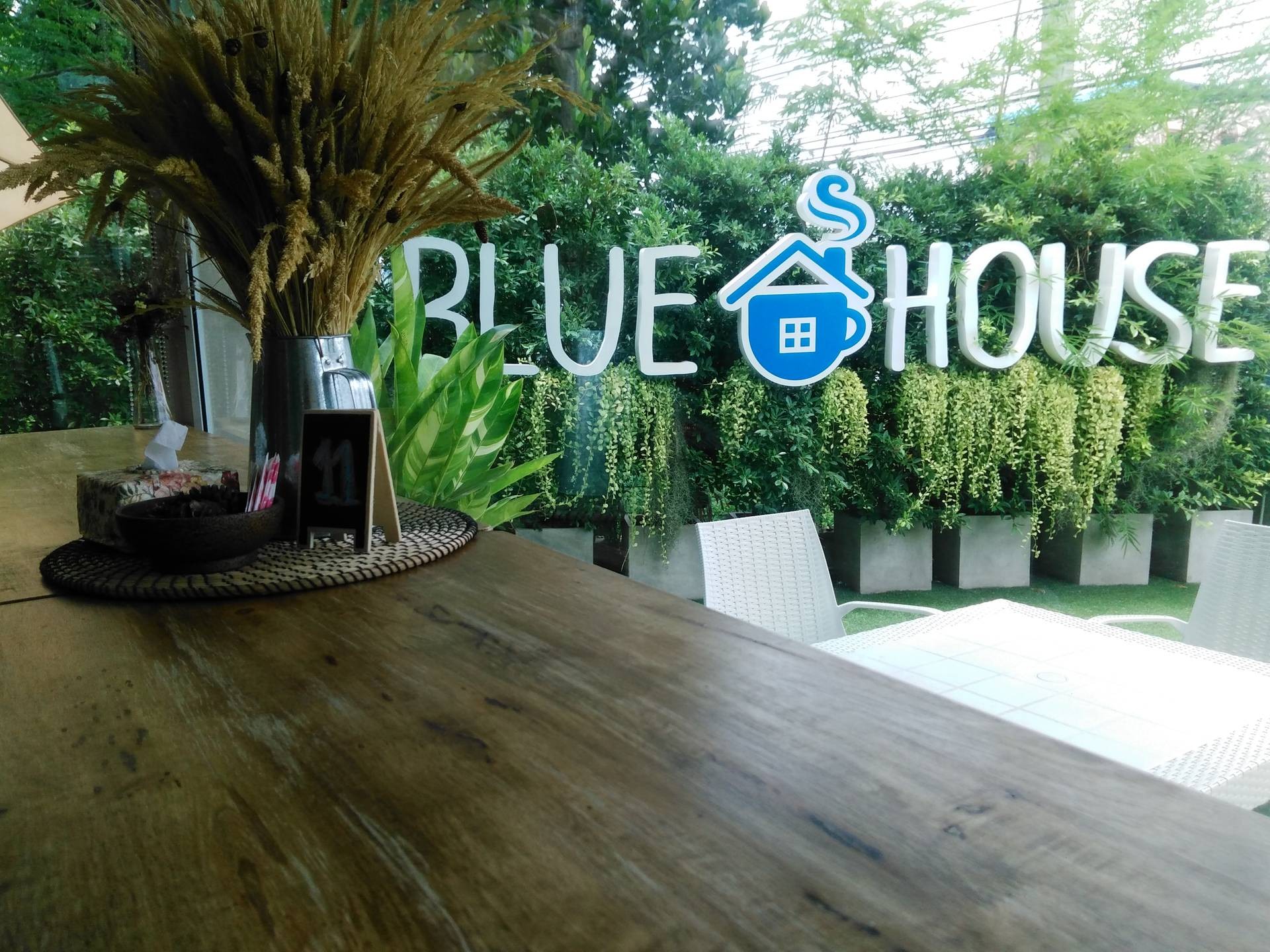 รีวิว Blue House Coffee & Restaurant - ร้านสวยดี ที่นั่งเยอะ อยู่ริมถนน