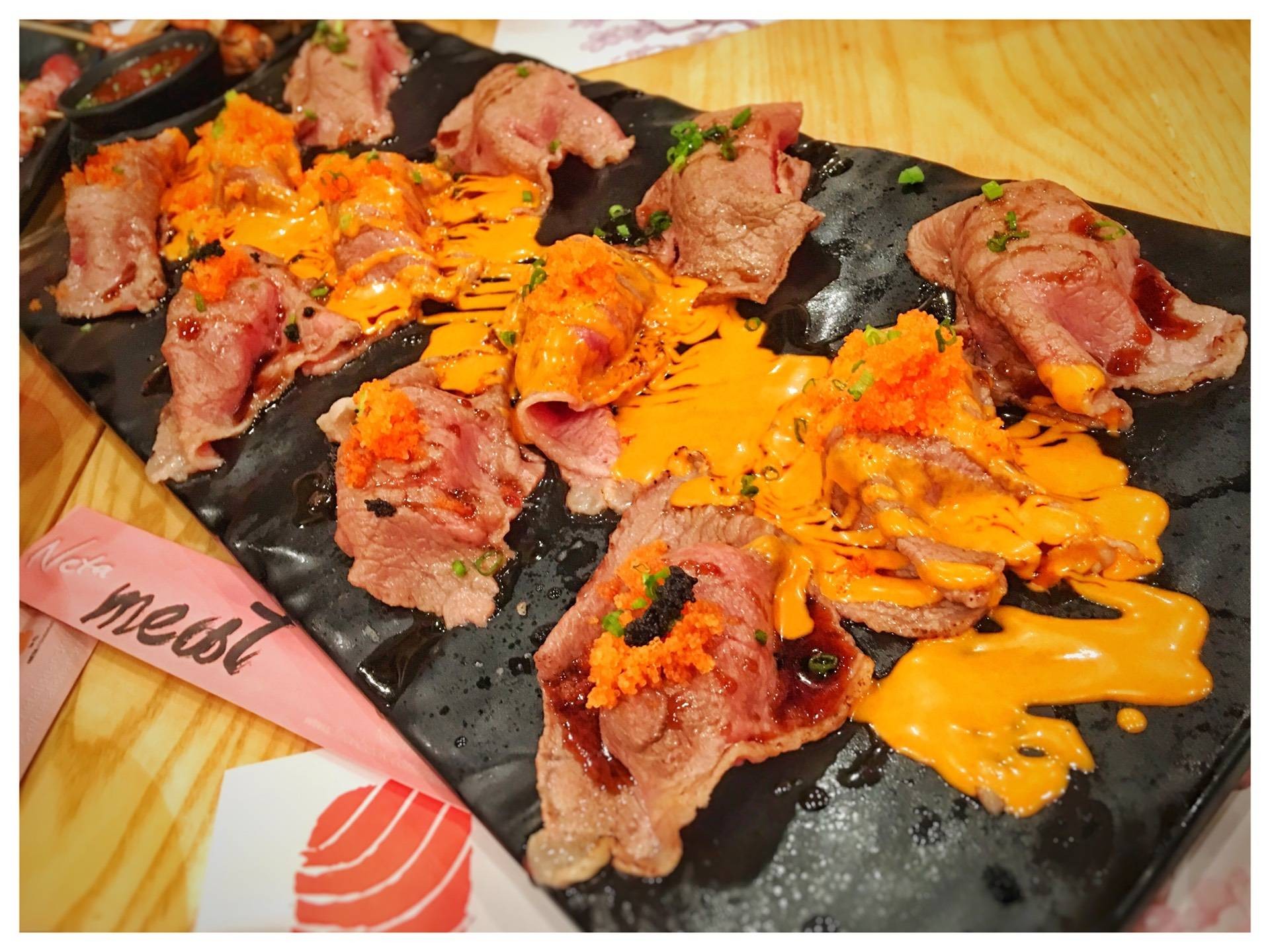 ซูชิเนื้อวากิว ร้าน Neta Fish & Meat เดอะ สตรีท - Wongnai