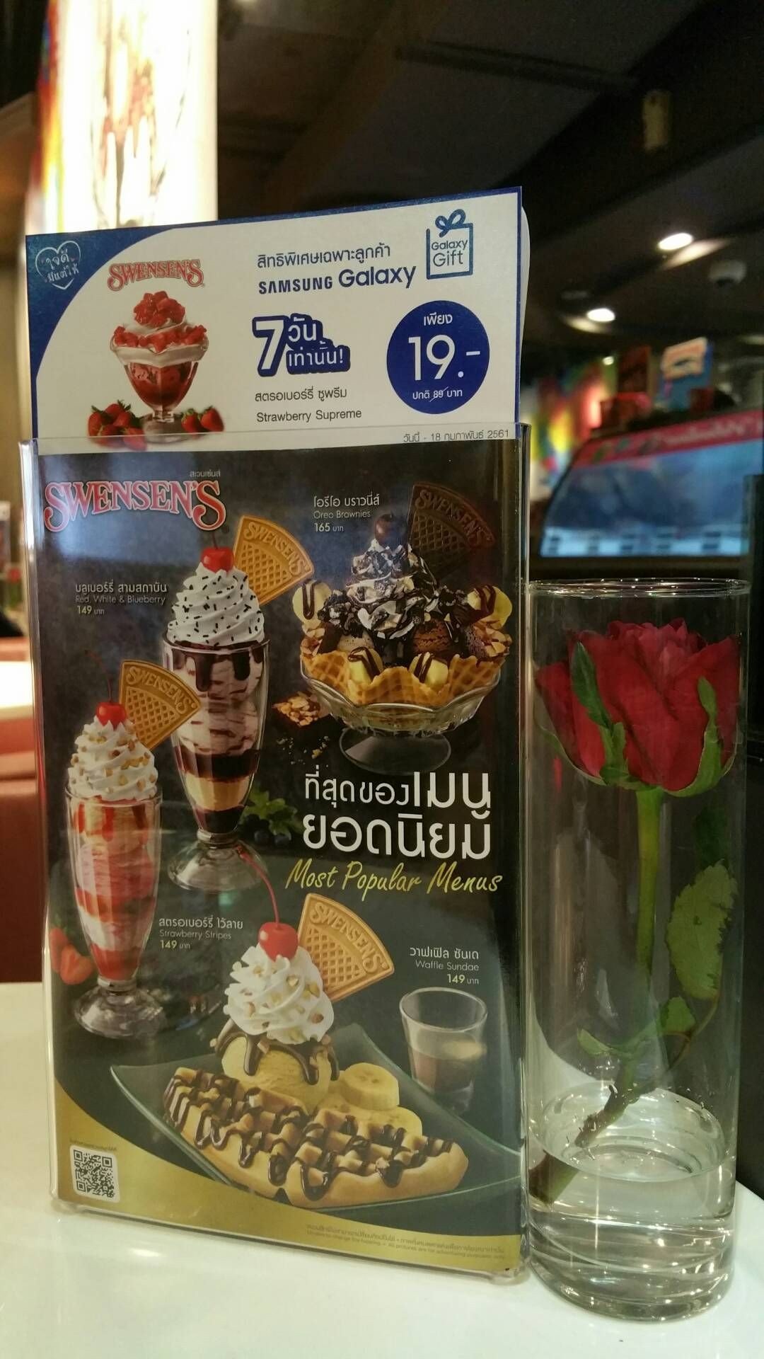 รีวิว Swensen's SILOM COMPLEX - Red Raspberry Yogurt Sherbet รสละมุน