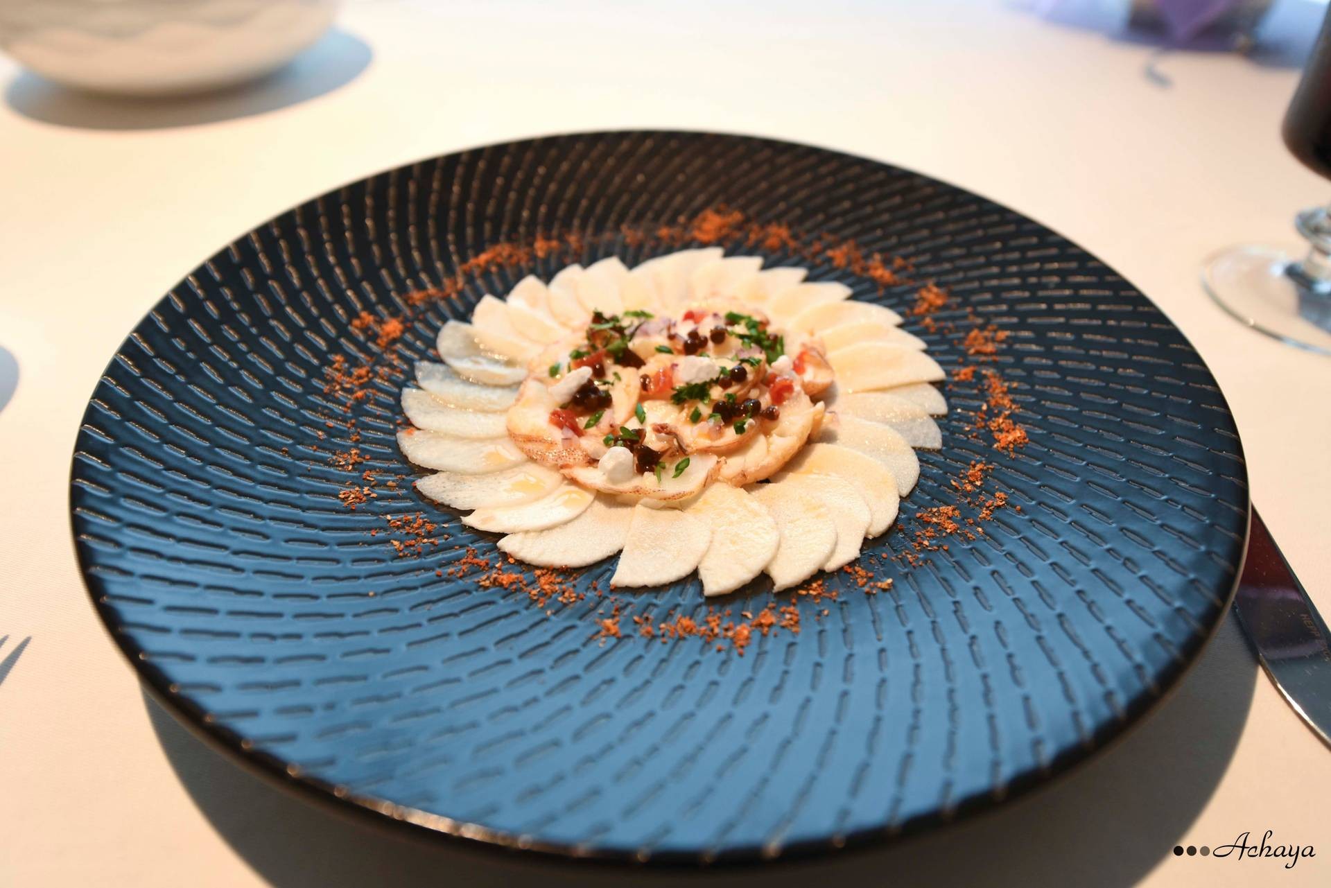 Rock Lobster and Heart of Palm Carpaccio Served with Sweet Potato and ...