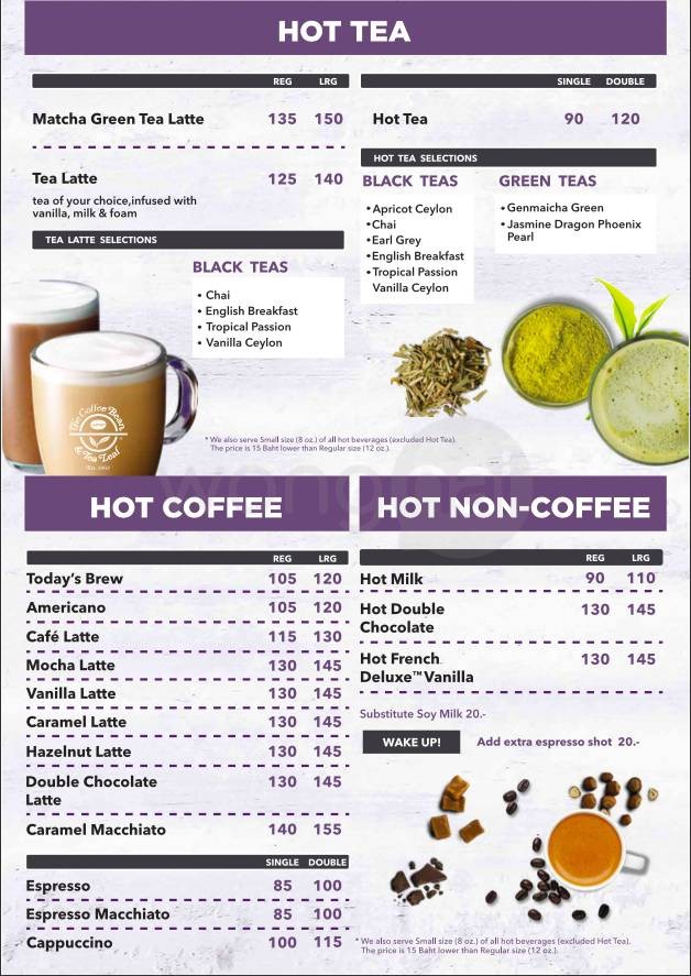 Coffee Bean And Tea Leaf Brunei Menu - Infoupdate.org