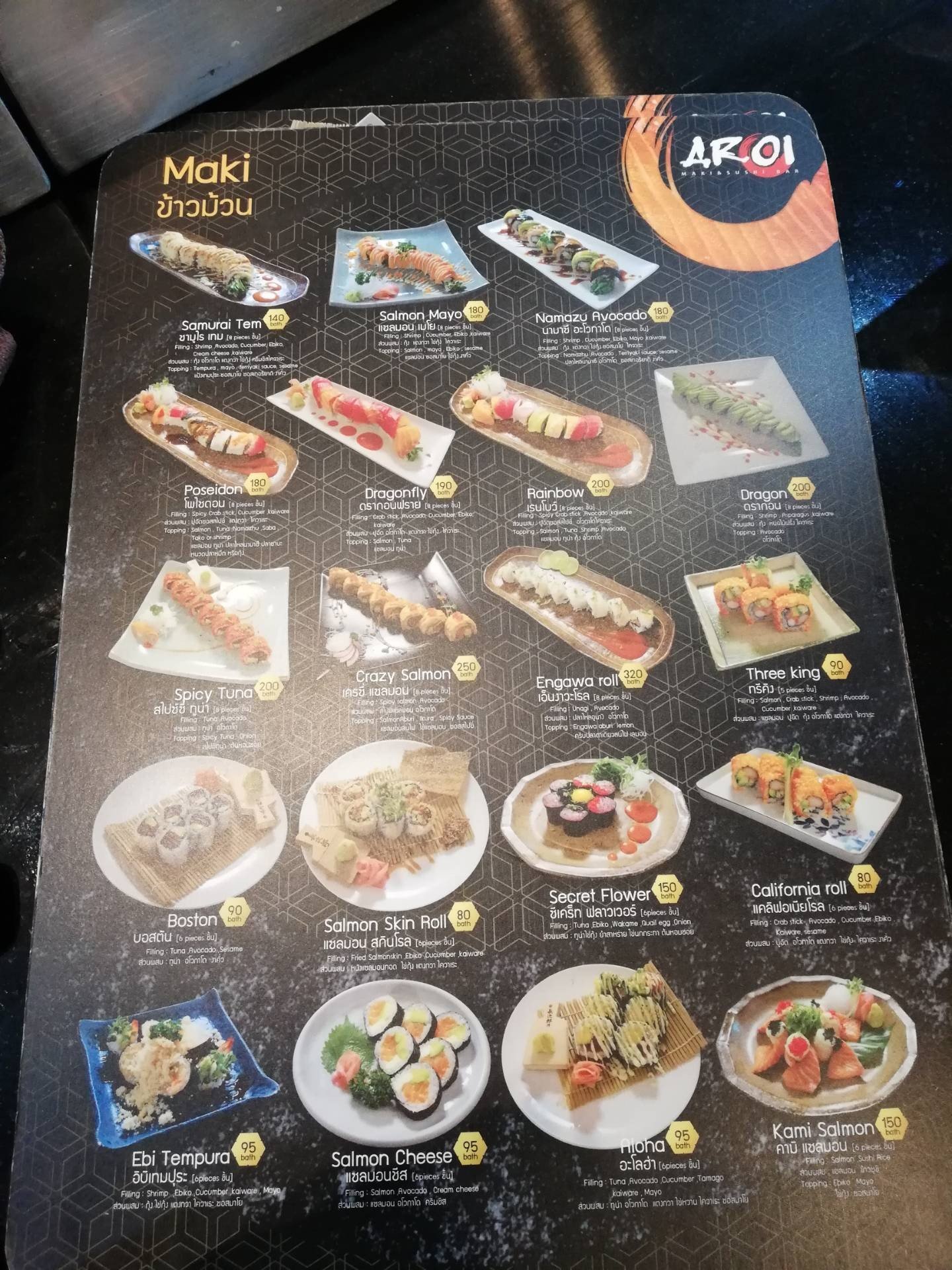 รีวิว Aroi sushi Phetchaburi - ไปมาล่าสุดเมื่อ 14/9 อาหารแย่กว่าเดิมเยอะ