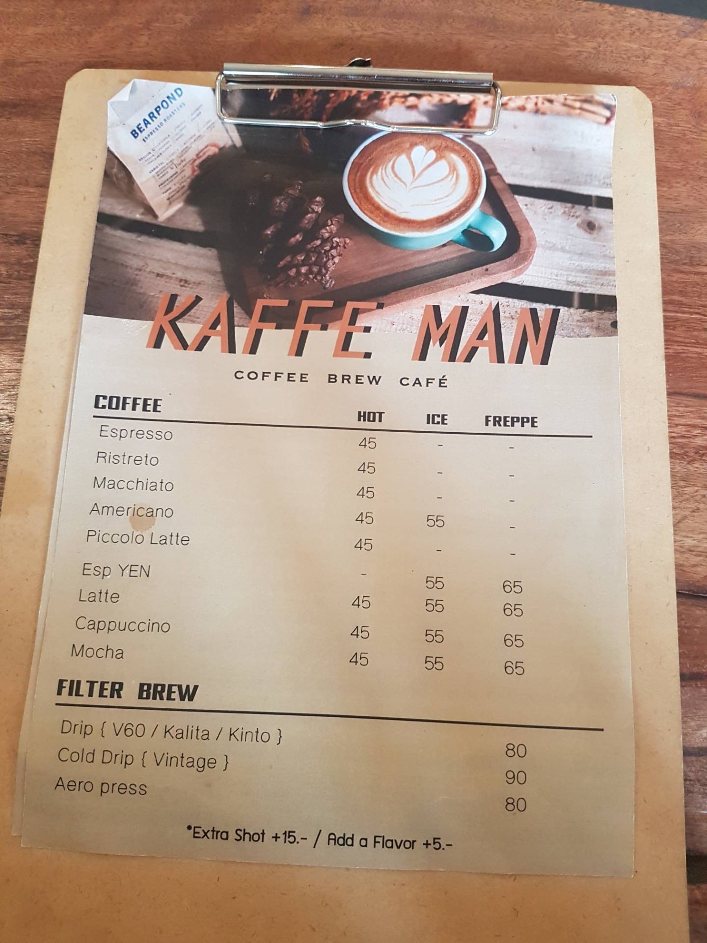 รีวิว Kaffe Man coffee Brew Man - เมนูมีให้เลือกเยอะมาก