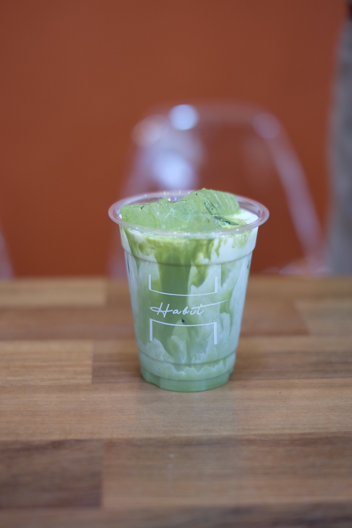 Iced Matcha Latte ร้าน Habit Cafe