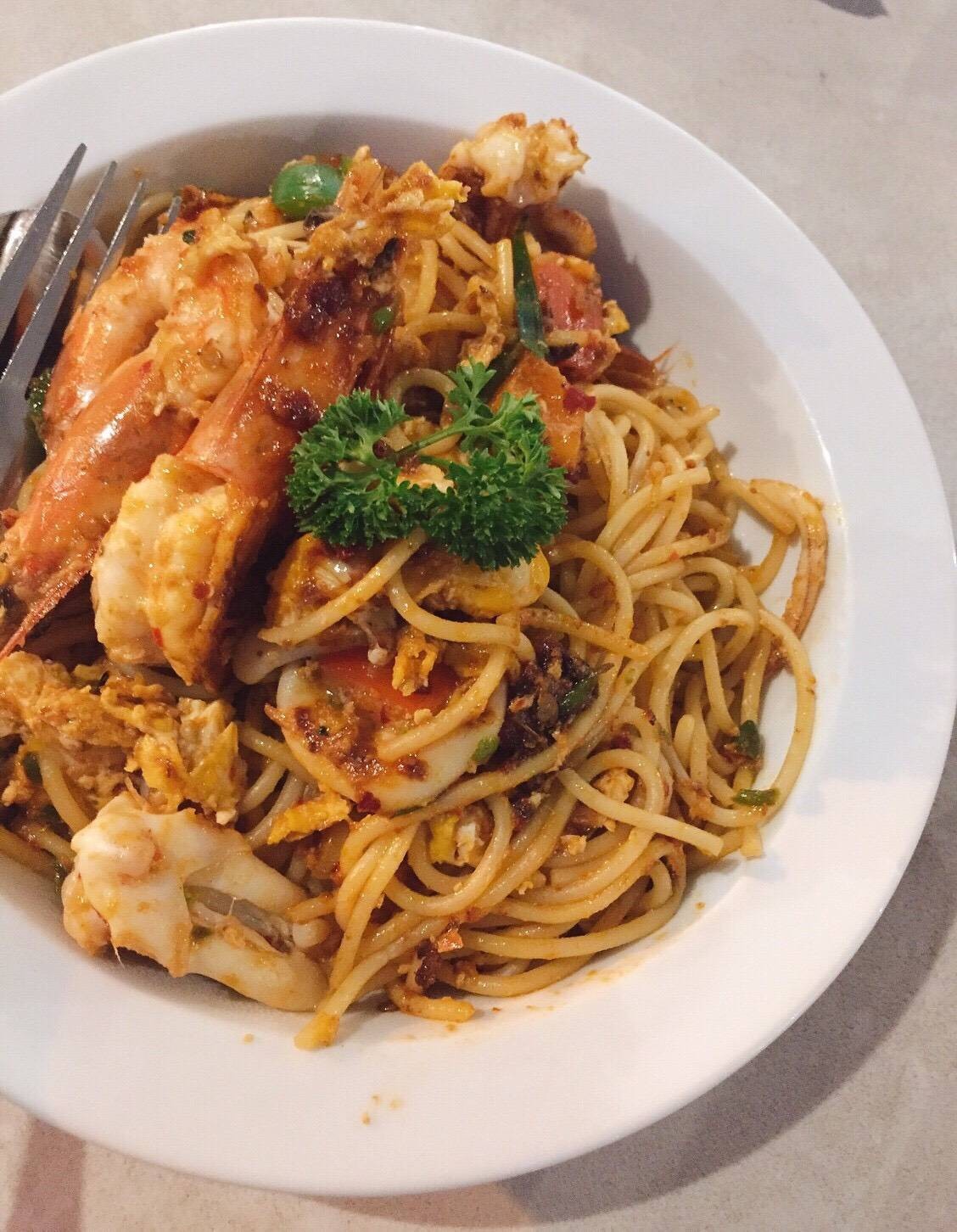 สปาเก็ตตี้ทะเลผัดพริกไทยดำ • 79.- ร้าน Popeye Steak - Wongnai