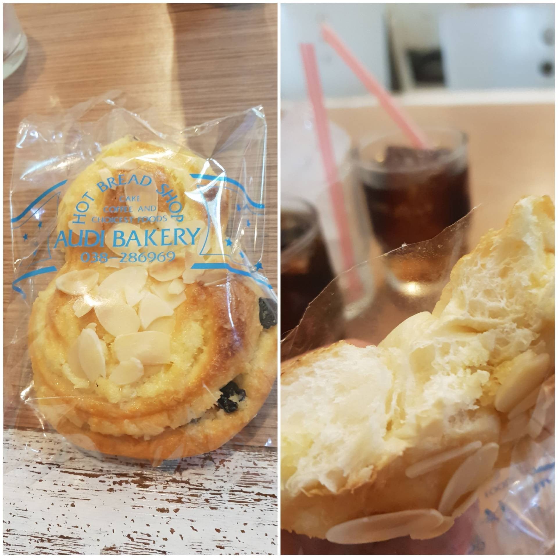 โคโค่นัทเบรด • ขนมปังนุ่มกลางๆ หอมเนยและมะพร้าวบดอ่อนๆ ร้าน Audi Bakery