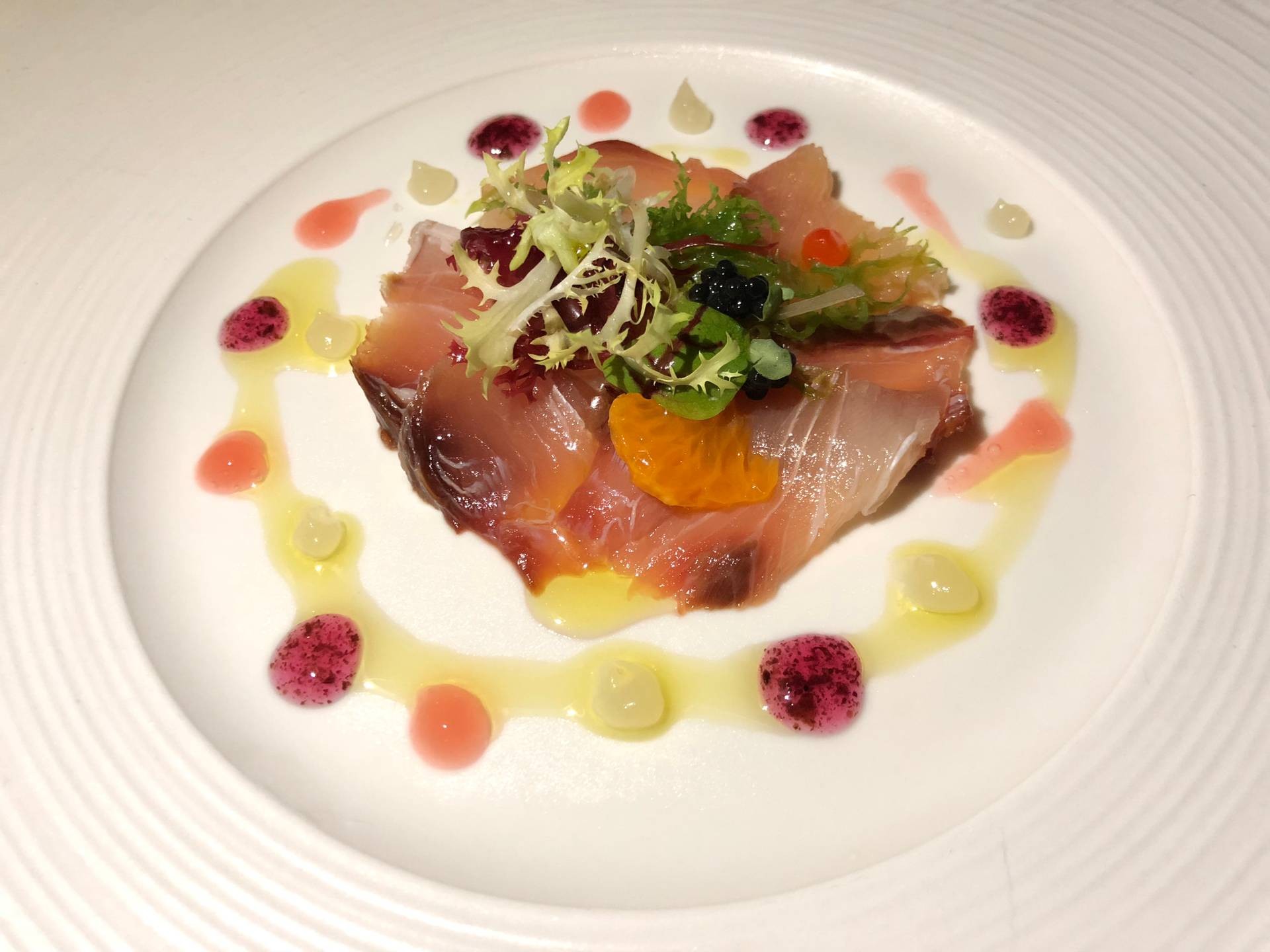 Kagoshima Young Yellowtail Carpaccio ร้าน La VIE Bistronomy
