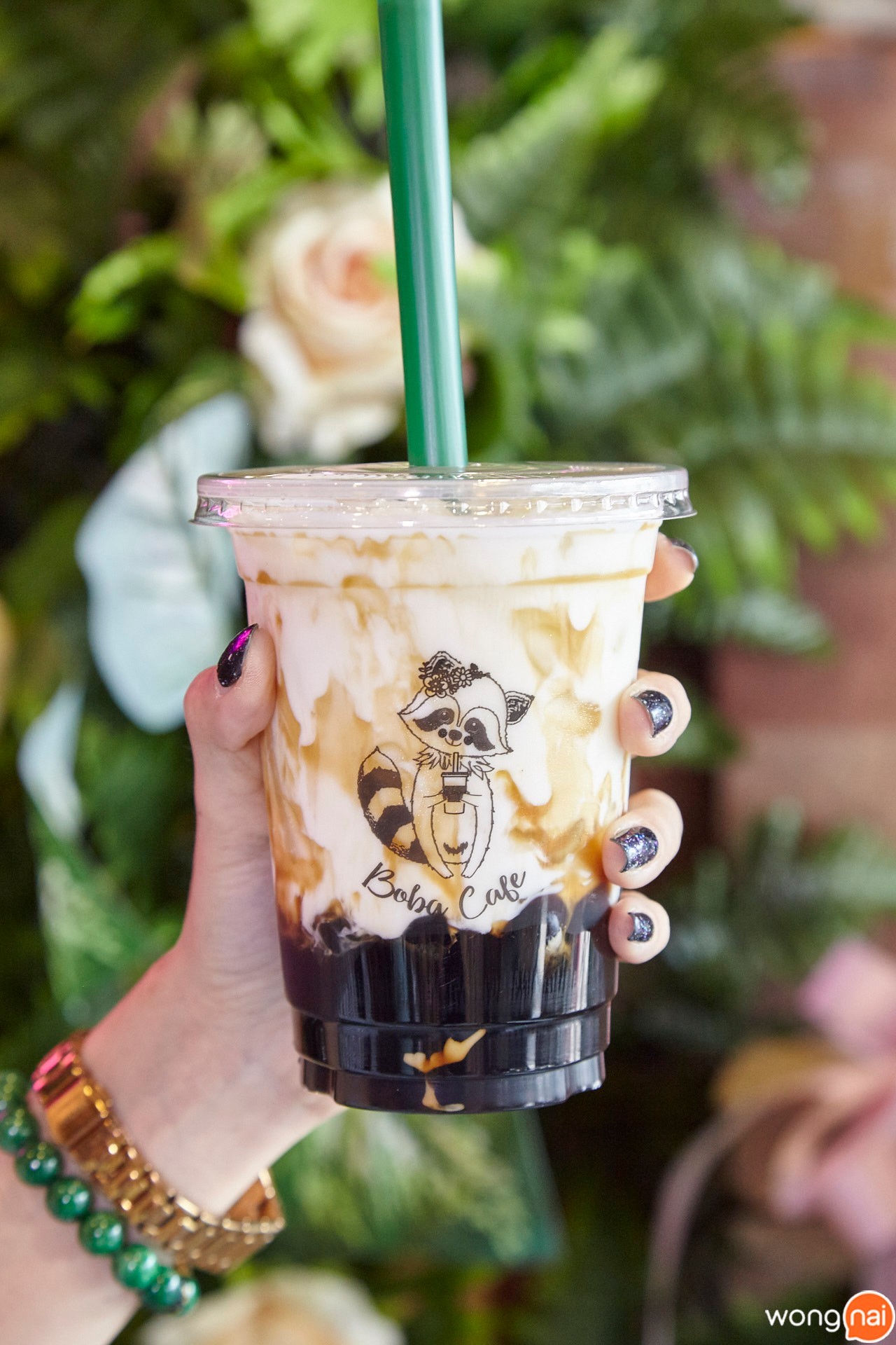 Boba Cafe ร้านชานมไข่มุก โคราช บรรยากาศสวนดอกไม้ ถูกใจสายแชะ