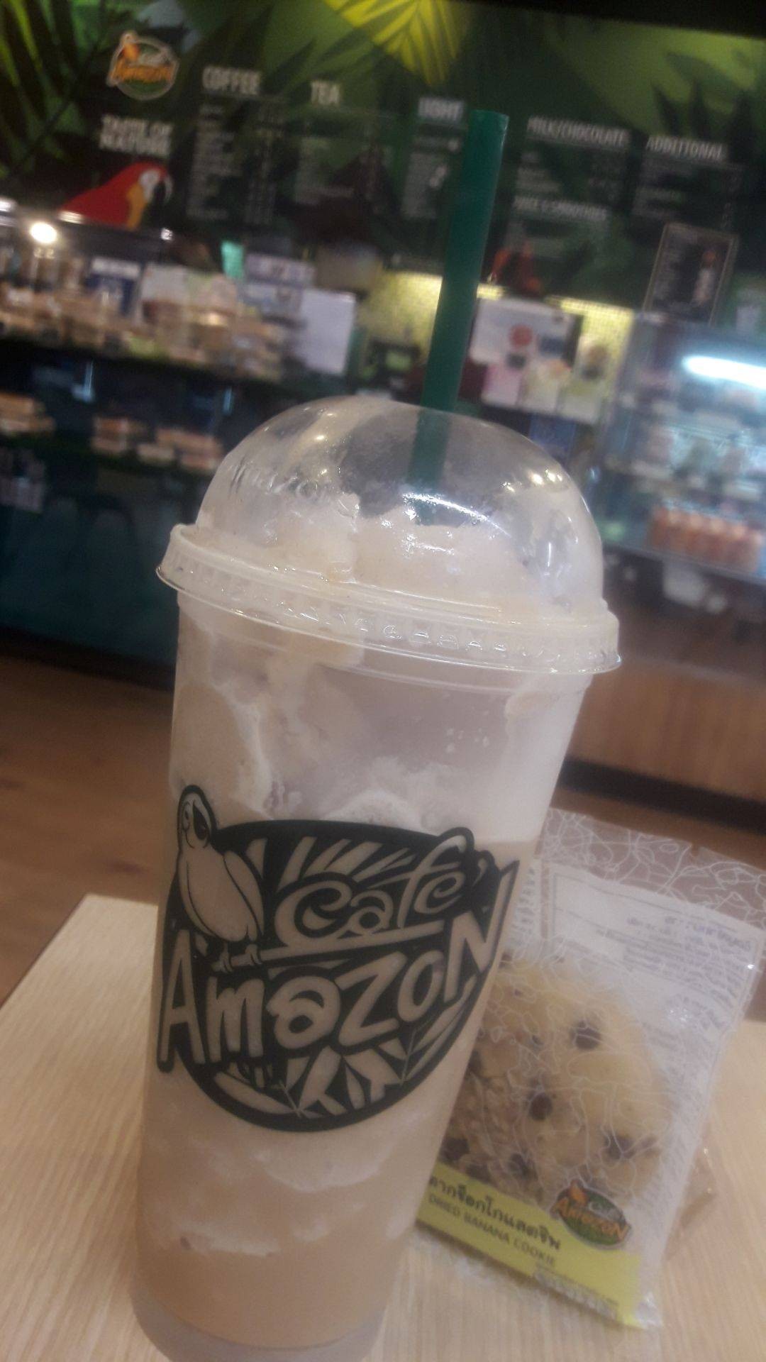 รีวิว Café Amazon - SD735 เทสโก้ โลตัส กระทุ่มแบน - วันนี้มาลอง ฮาจิฉะ เรดบีน เฟรปเป้ คล้ายๆ ฮา ...