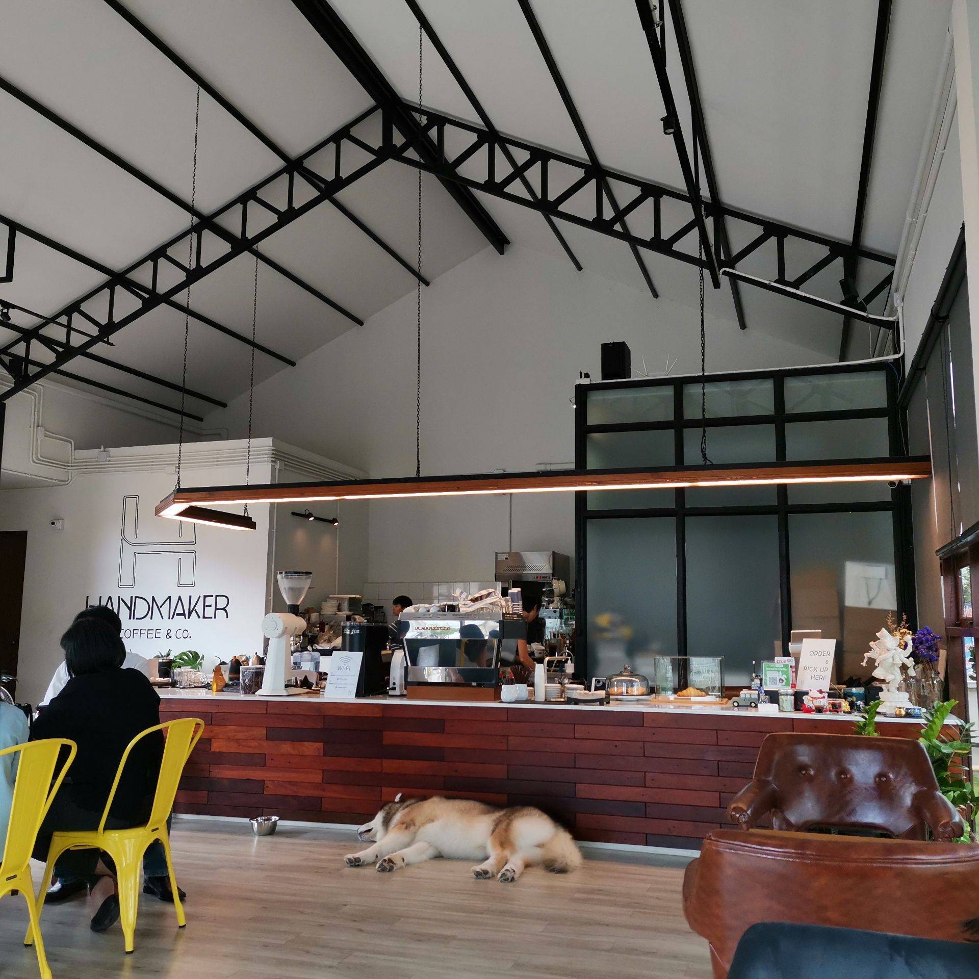 รีวิว Handmaker Coffee ราชพฤกษ์ - มีหมามาใหม่ ตัวใหญ่มาก แต่นอนตลอด