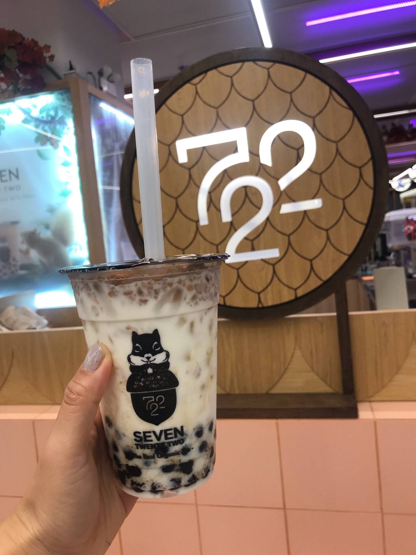 รีวิว 722 Seven Twenty Two Organic Milk Tea เซนทรัลเวิลด์ ชั้น 7 - ชานมไข่มุก