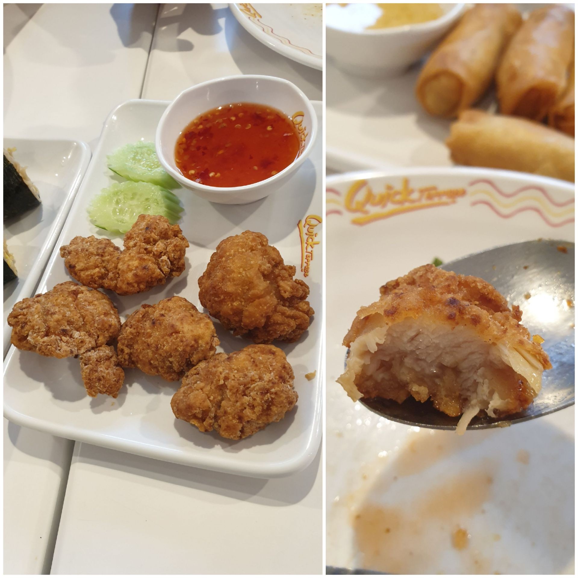 ไก่คาราเกะ • รสชาติแบบไก่ฟรีสเอามาทอด ไม่ค่อยอร่อย ร้าน Quick Terrace ปั๊มปตท.บายพาส ชลบุรี