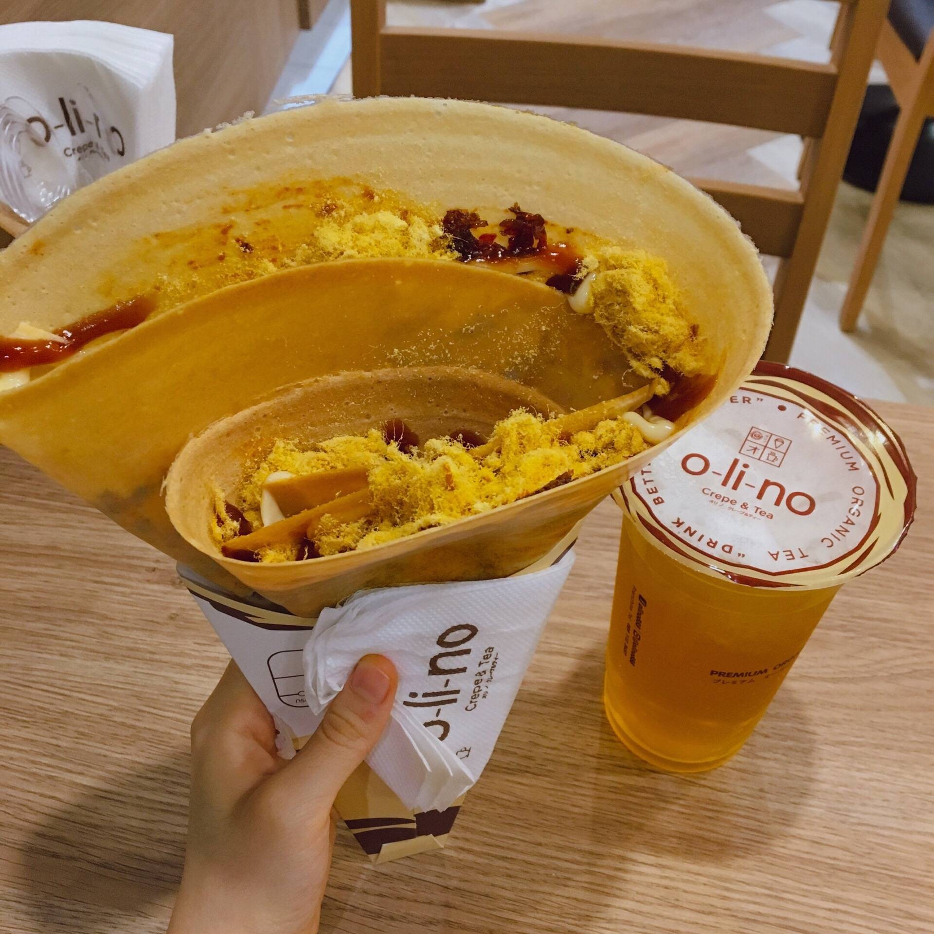 เครปหยองเผา ร้าน Olino Crepe & Tea เซ็นทรัลปิ่นเกล้า