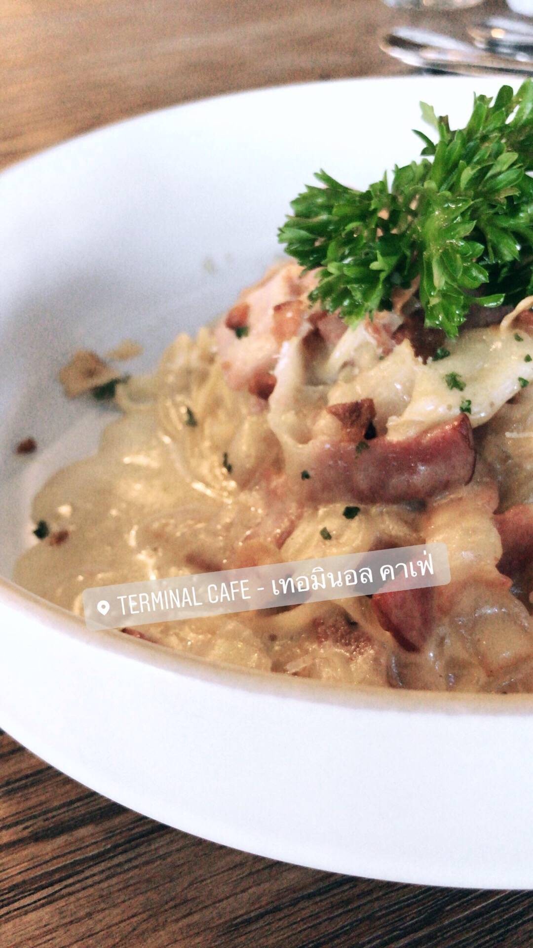 สปาเก็ตตี้คาโบนาร่าเบค่อน • ดีค่ะ รสชาติโอเคเลย ราคากลางๆค่า ร้าน Bike ...