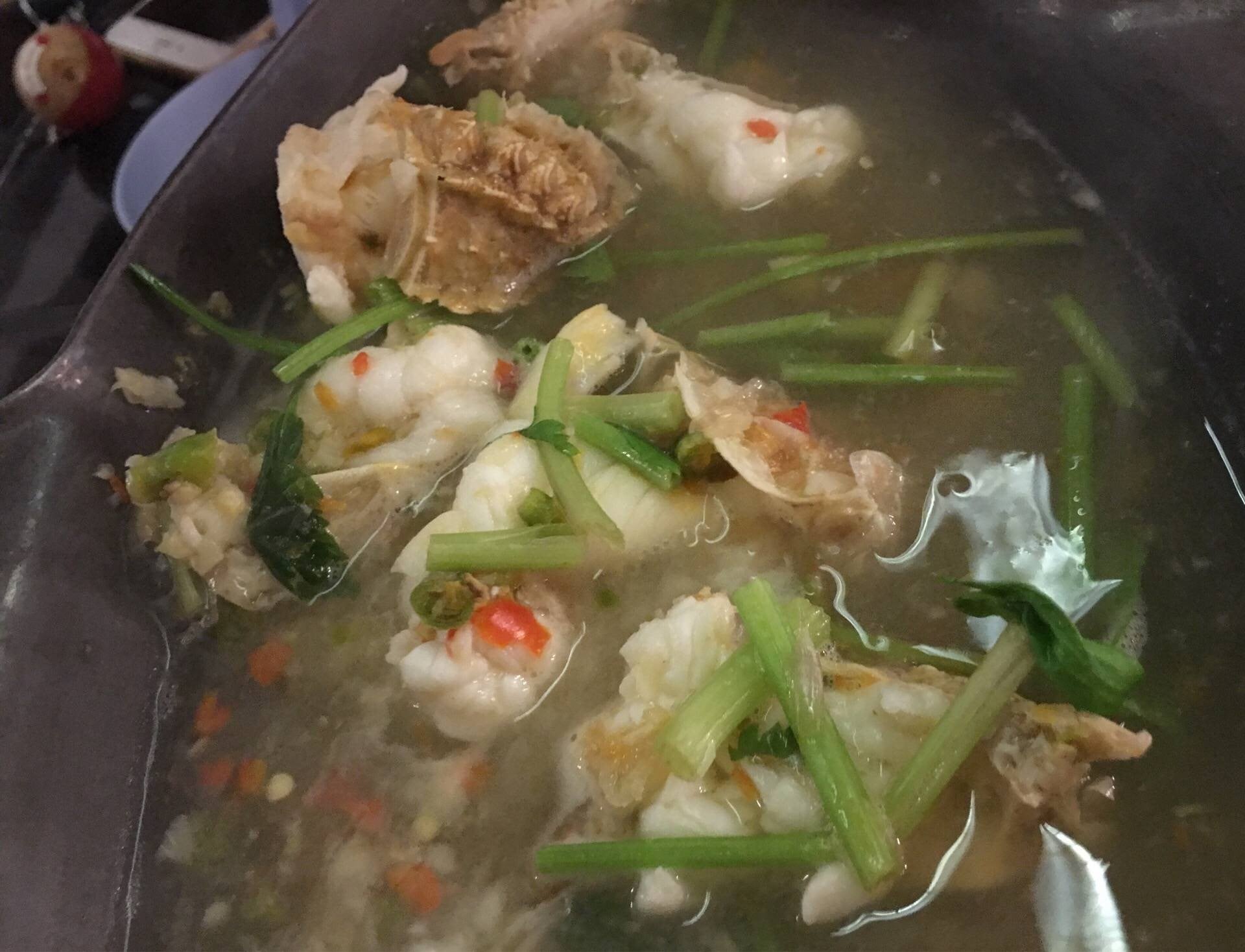 กั้งกระดานนึ่งมะนาว ร้าน Boss Thai & Seafood Restaurant (river)