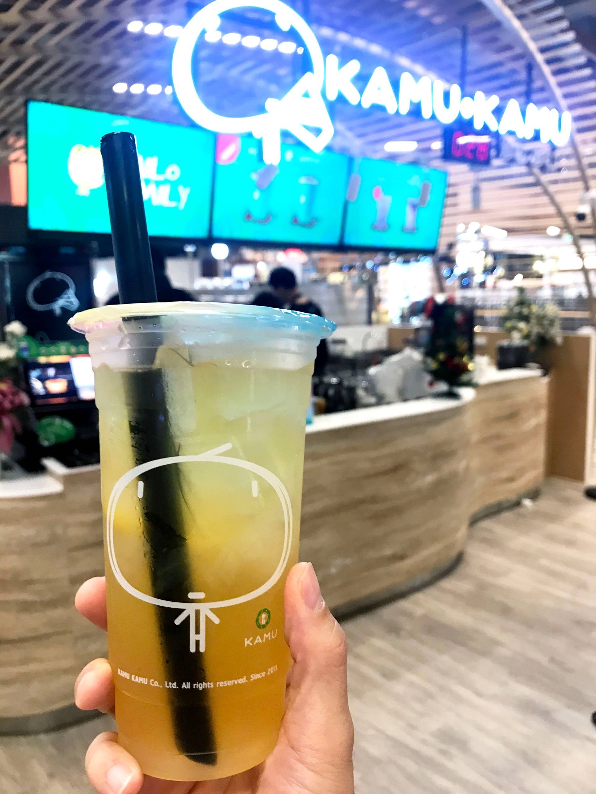 ชาเขียว น้ำผึ้ง เลมอน • เมนูประจำ ร้าน Kamu Tea The Mall Ngamwongwan