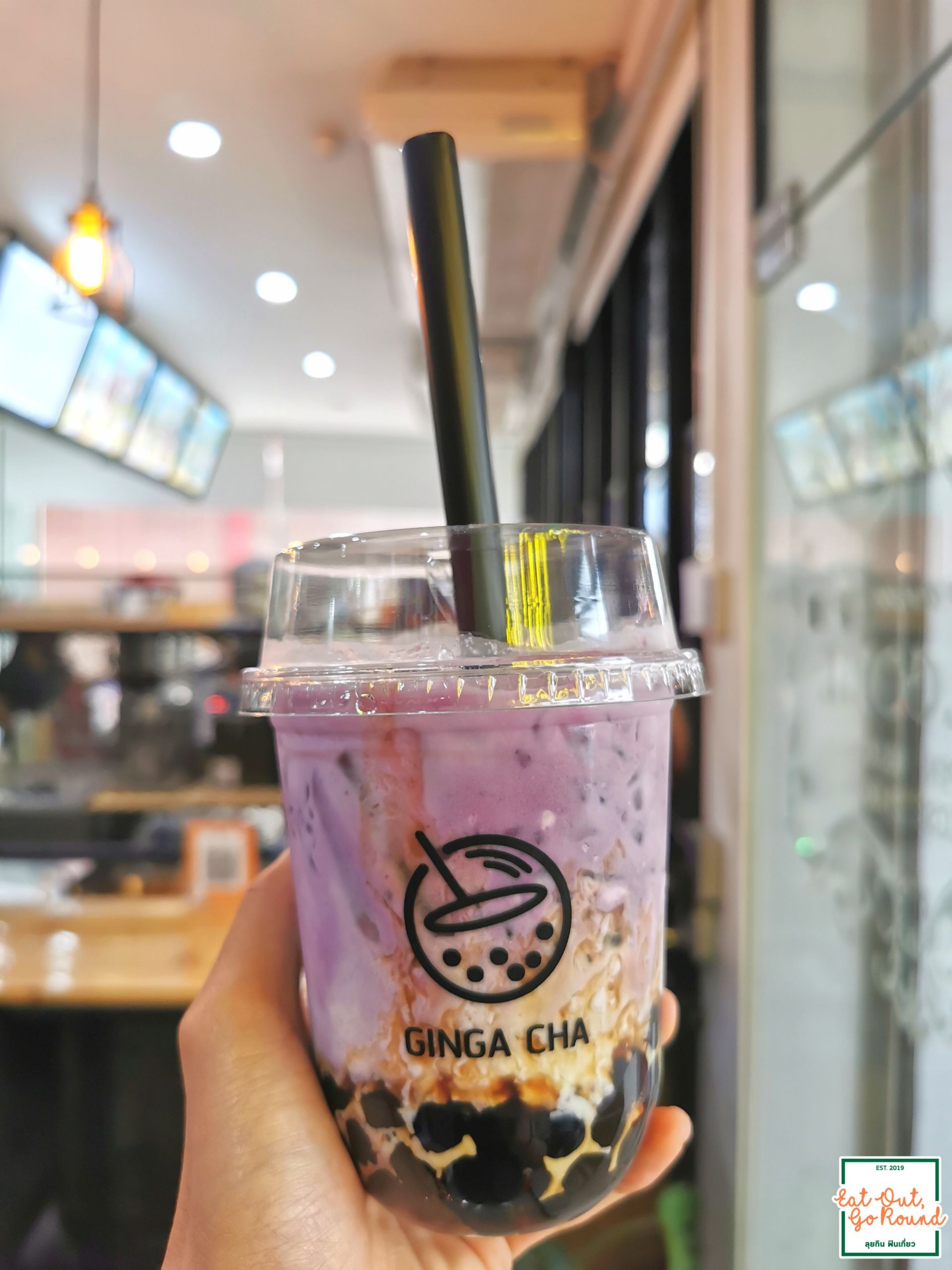 นมเผือกลาเต้ไข่มุก ร้าน GINGA CAFE ปากช่อง-เขาใหญ่
