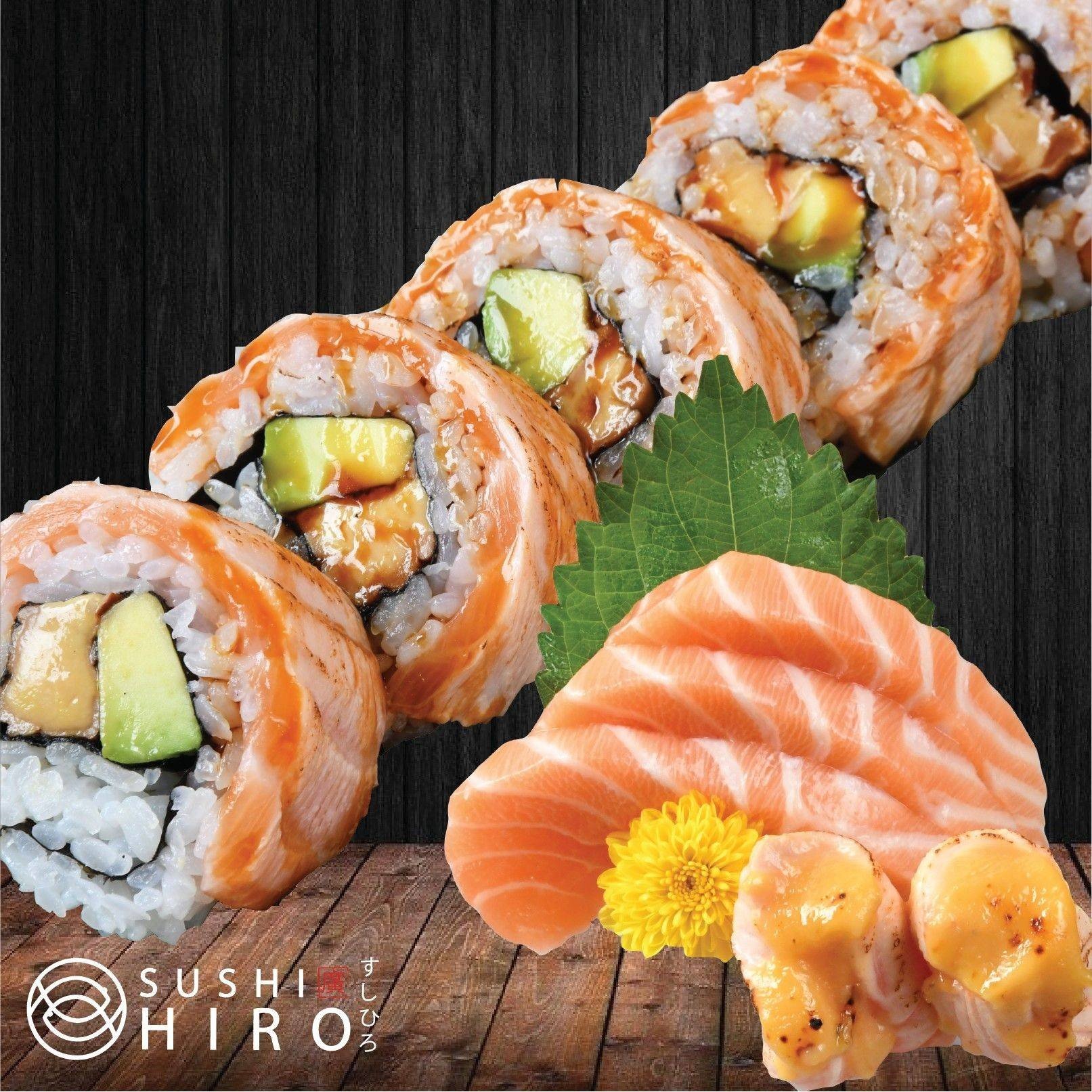 1 แถม 1 Salmon FoieGras Roll แถมฟรี Salmon Duo Sashimi • image ร้าน Sushi Hiro สามย่านมิตรทาวน์