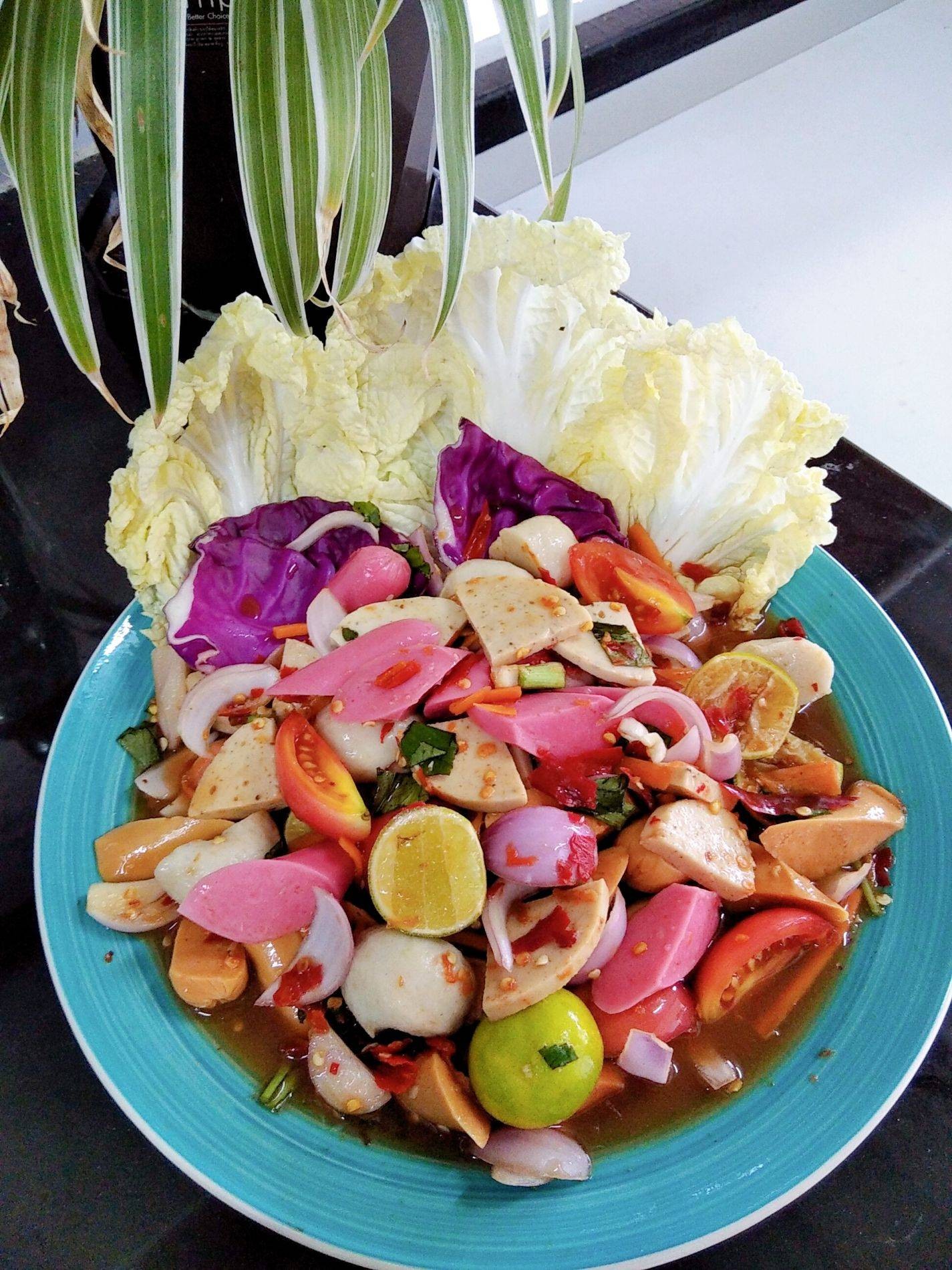 ยำรวมมิตรใส่ปลาร้า • image ร้าน น้ำอิง ตามสั่ง By GT