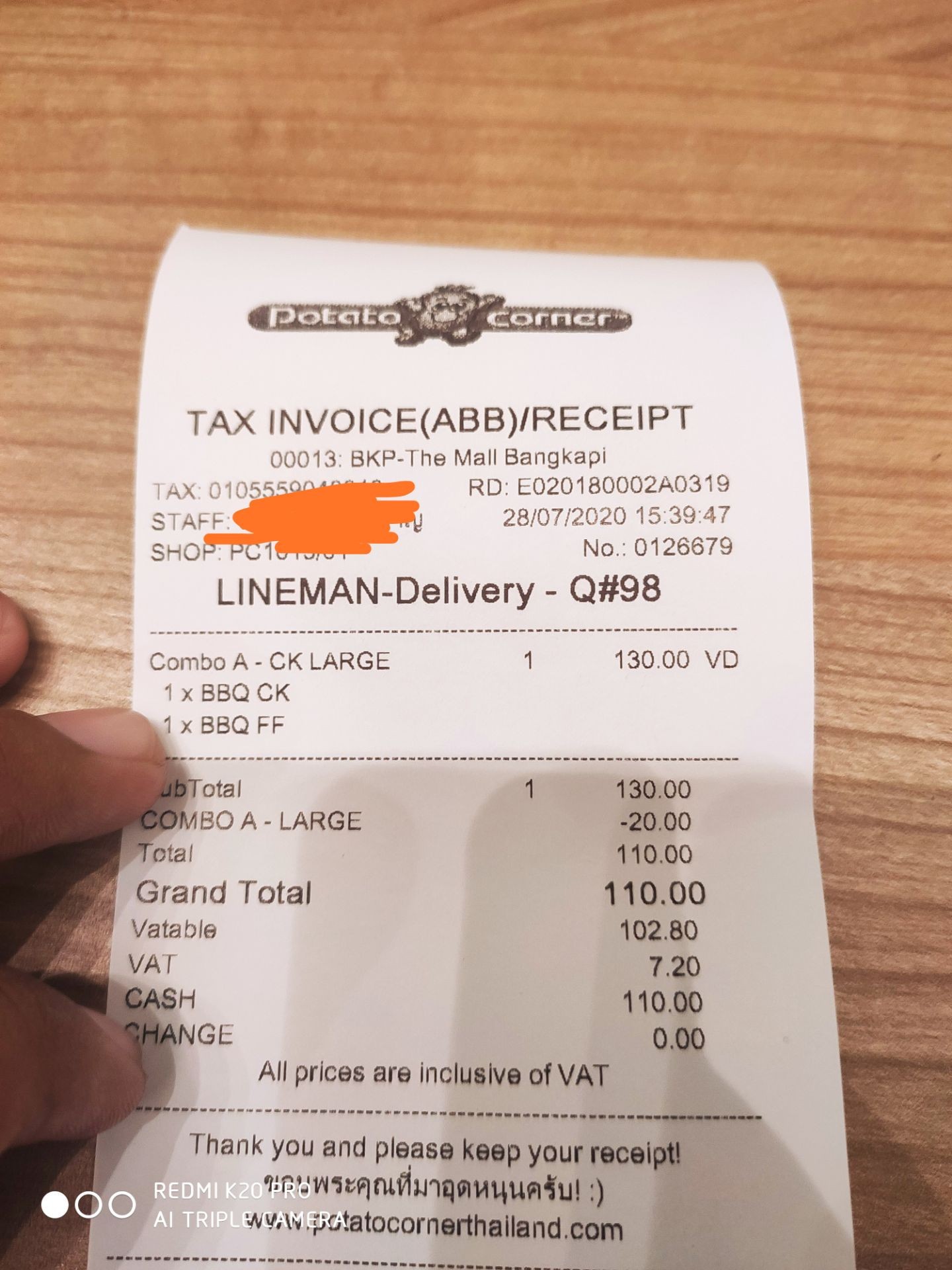 รีวิว Potato Corner เดอะมอลล์ บางกะปิ - ร้านไม่ทำตามออเดอร์รับงาน