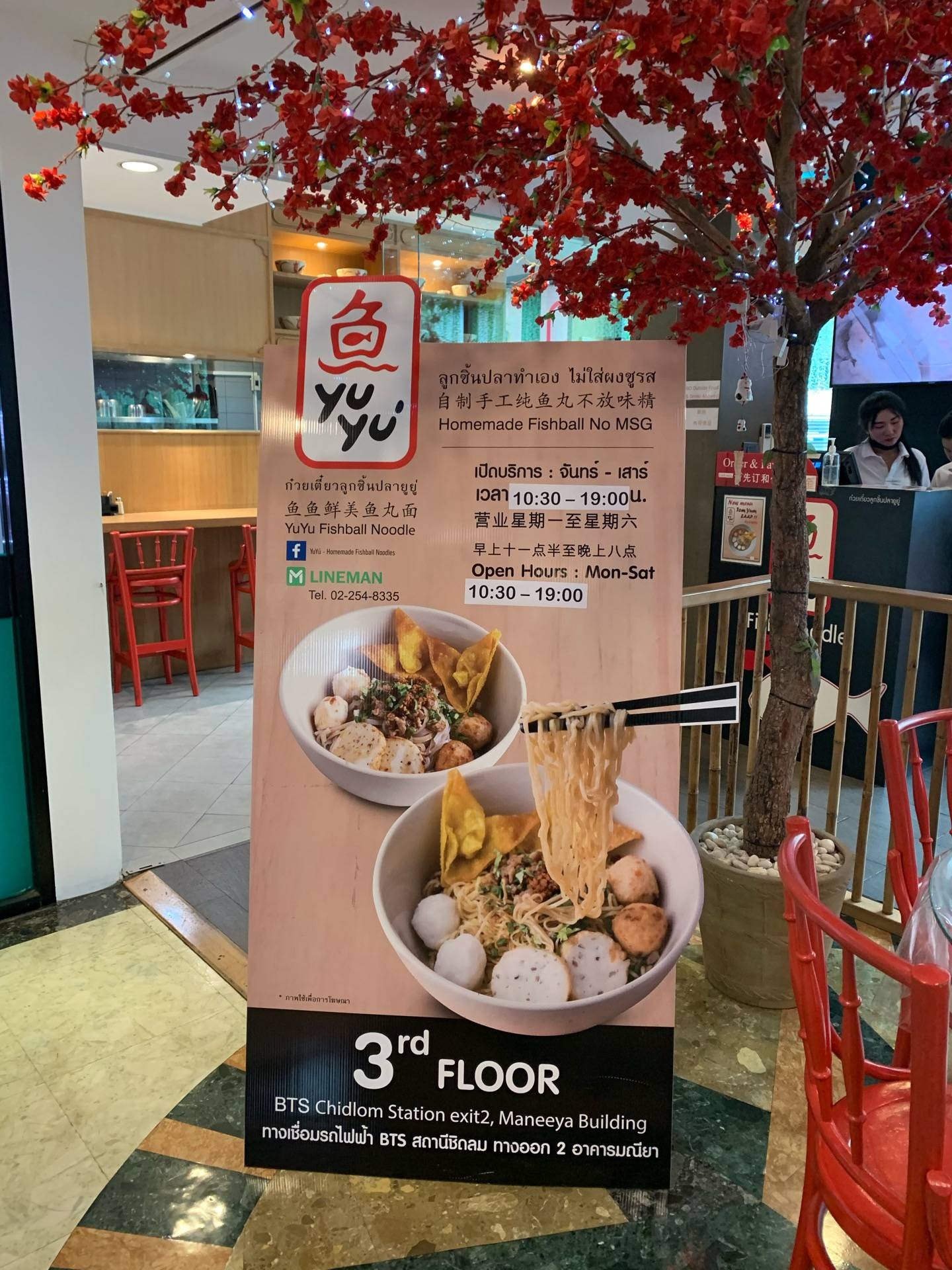 รูป ก๋วยเตี๋ยวลูกชิ้นปลายูยู่ (No MSG) Yuyu fish ball noodle อาคารมณียา ...