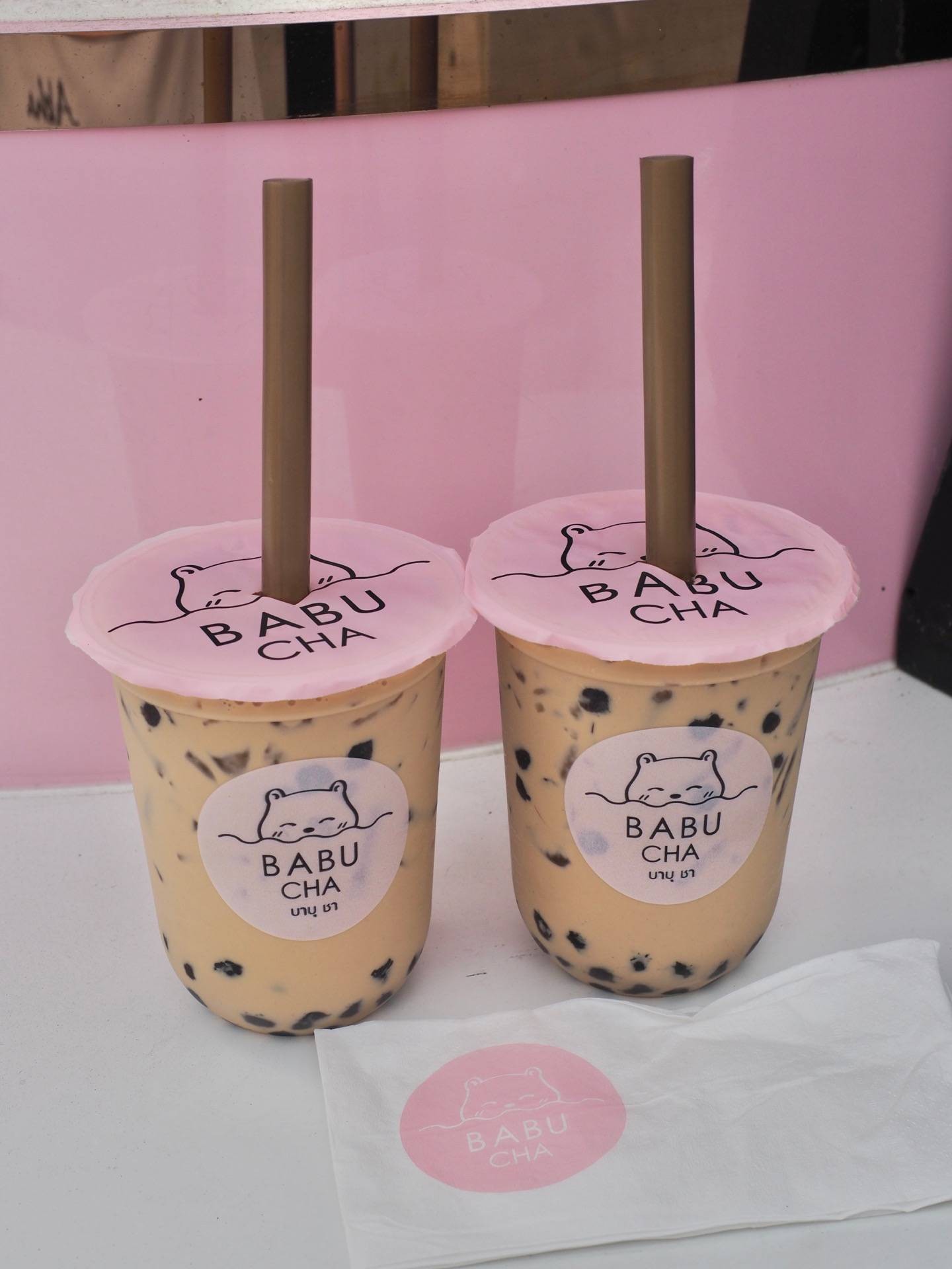 รีวิว BABU CHA สาขาจุฬา - ชานมน้องหมีสีชมพูมุ้งมิ้ง