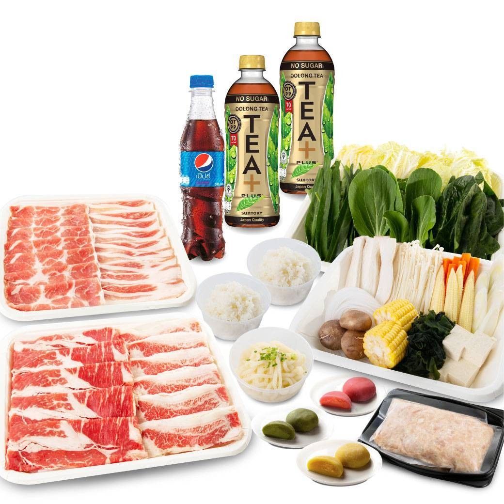 Party Mixed Set+Pepsi 345 ml. 1 ขวด+Suntory Tea+500 ml. 2 ขวด ร้าน Mo ...