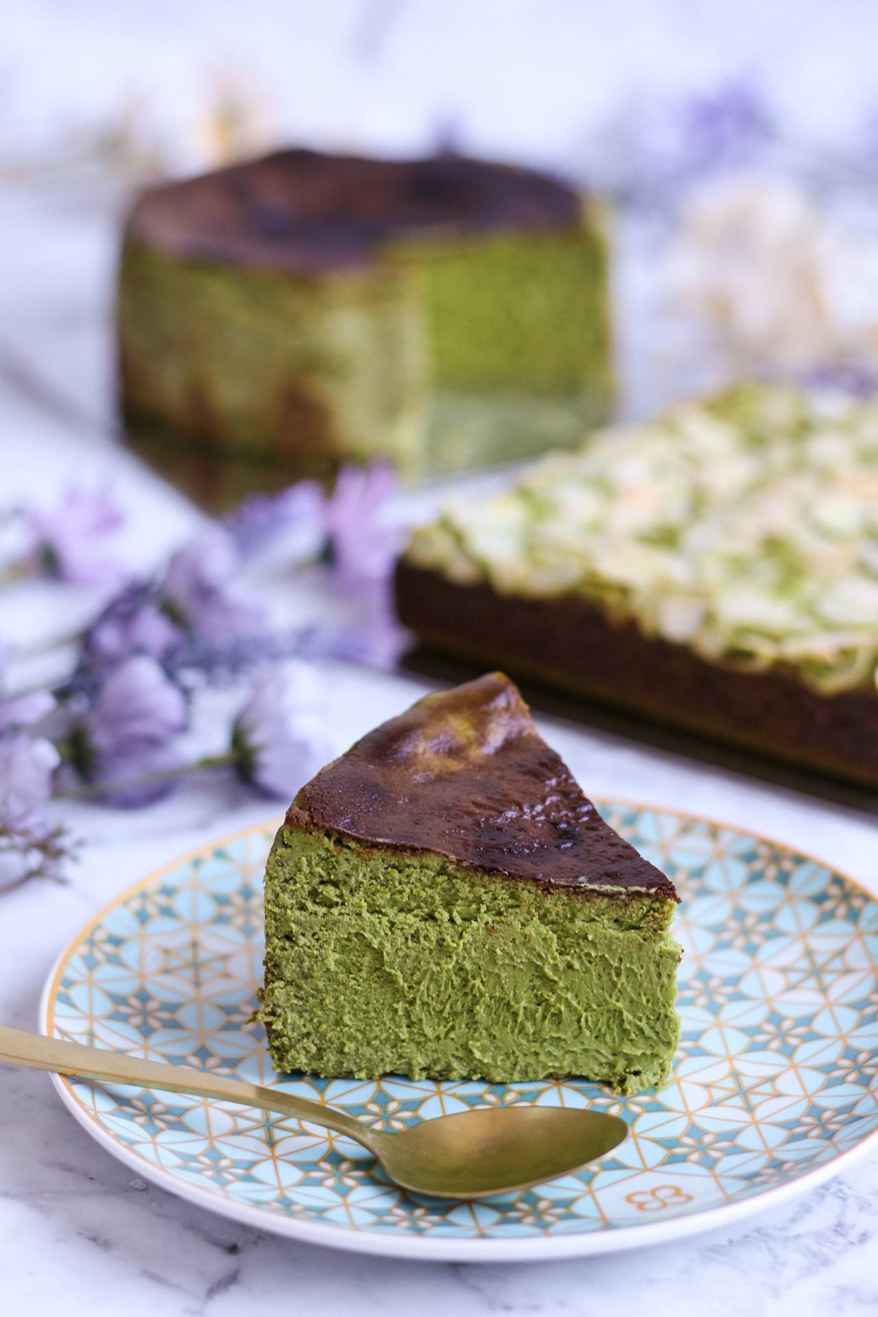 MATCHA CHEESECAKE ร้าน Floraison Patisserie
