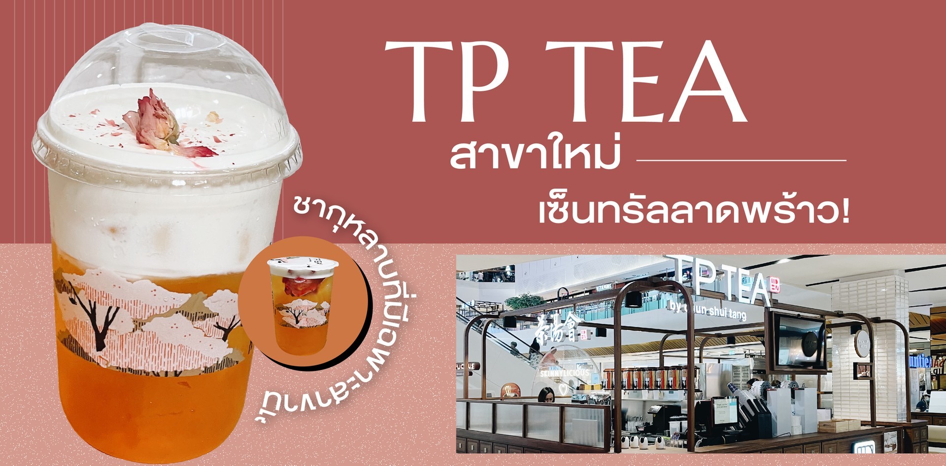 TP TEA เซ็นทรัล พลาซ่า ลาดพร้าว สาขาใหม่เปิดวันนี้พร้อมเมนู “ชากุหลาบ”