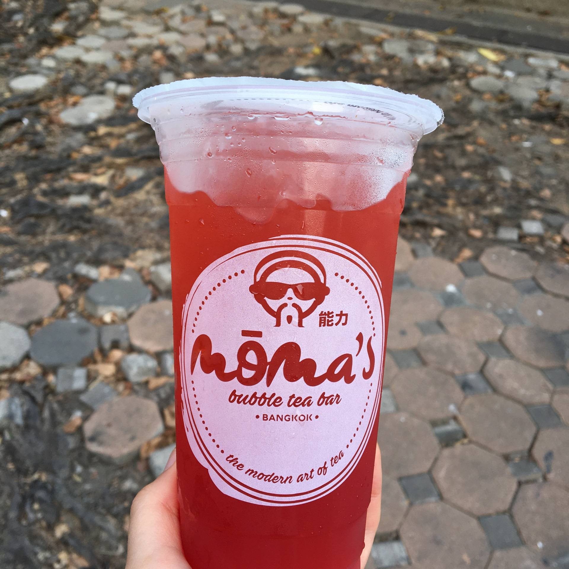 ชาเขียวสตรอเบอร์รี่ ร้าน Moma's Bubble Tea Bar มอมาร์สชานมไข่มุก วัง ...