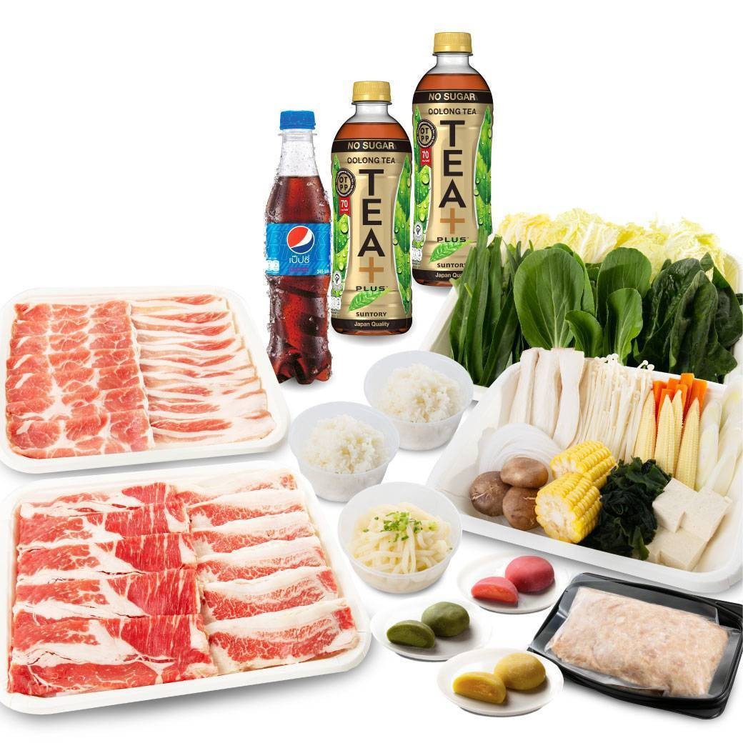 Party Mixed Set+Pepsi 345 ml. 1 ขวด+Suntory Tea+500 ml. 2 ขวด ร้าน Mo ...