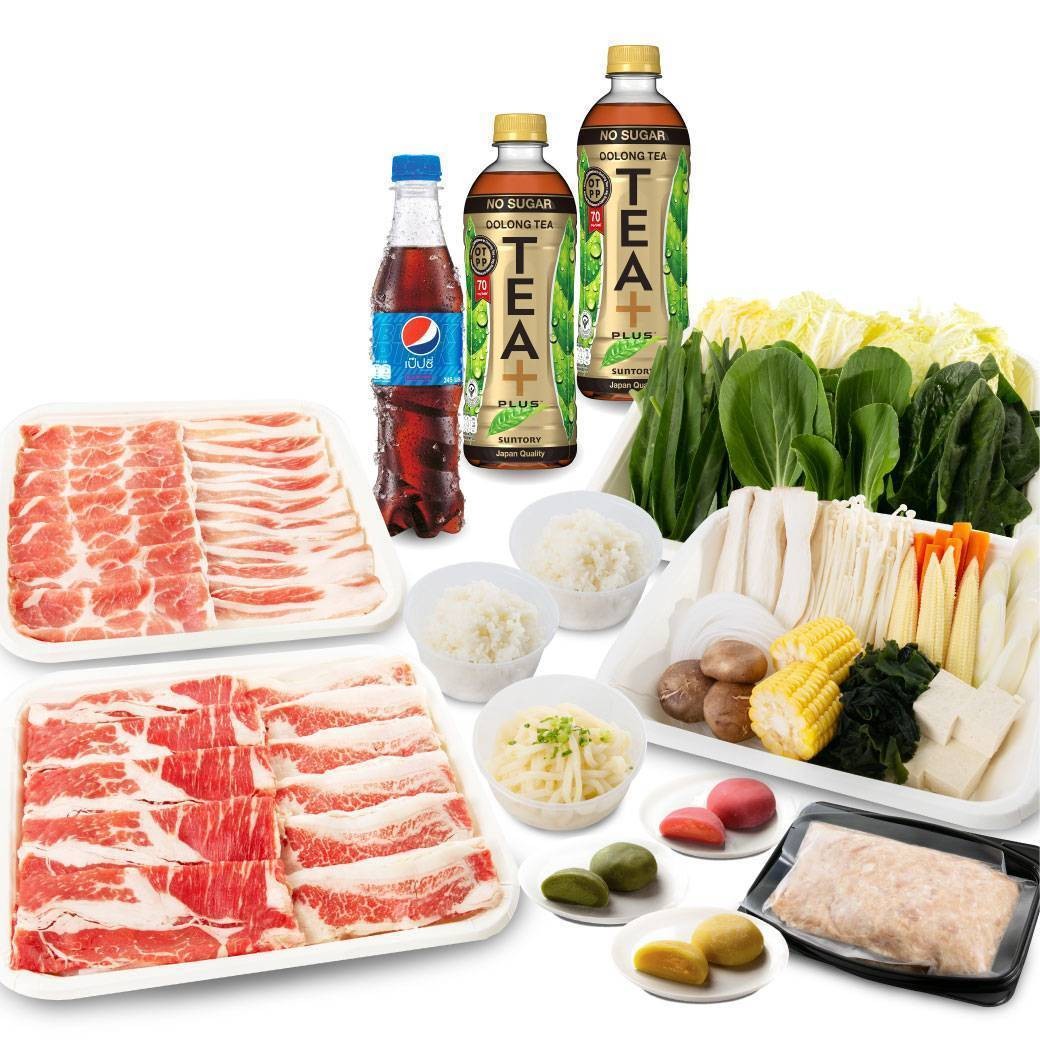 Party Mixed Set+Pepsi 345 ml. 1 ขวด+Suntory Tea+500 ml. 2 ขวด ร้าน Mo ...