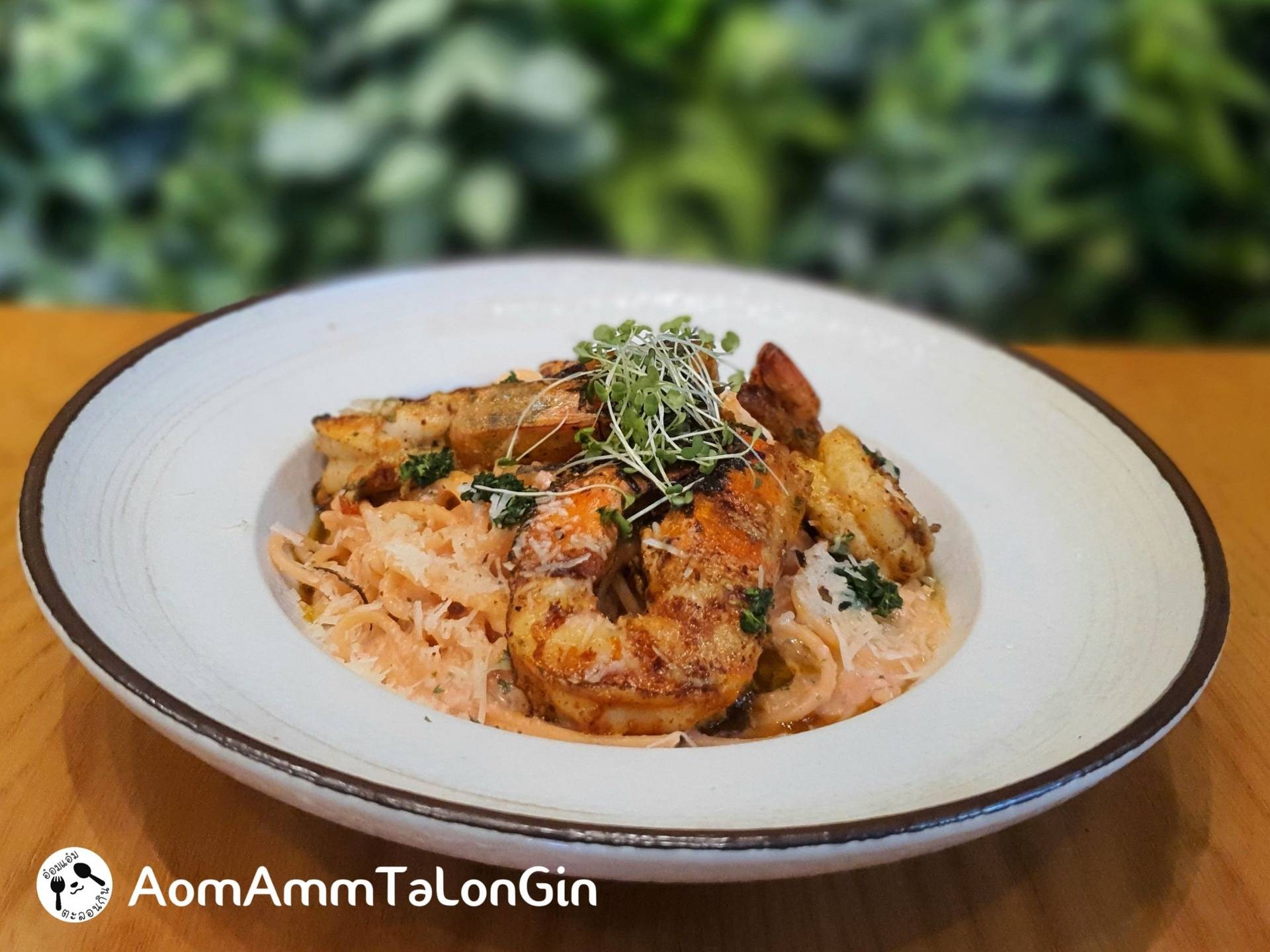 Spaghetti Mentaiko with Shrimp • (445฿) ร้าน Ryoku Cafe りょくカフェ สุขุมวิท ...