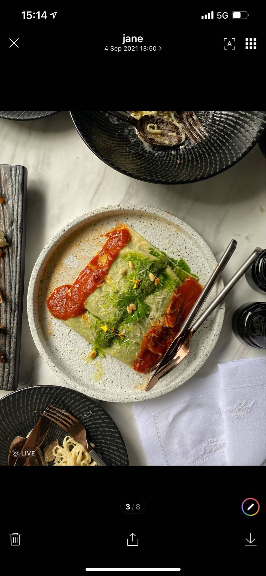 Ravioli ไส้ผักขมและชีส ร้าน Ms.Jigger