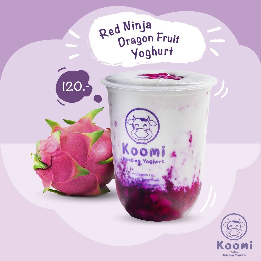 Red Ninja Dragon Fruit Yoghurt • image ร้าน Koomi ฟิวเจอร์พาร์ครังสิต