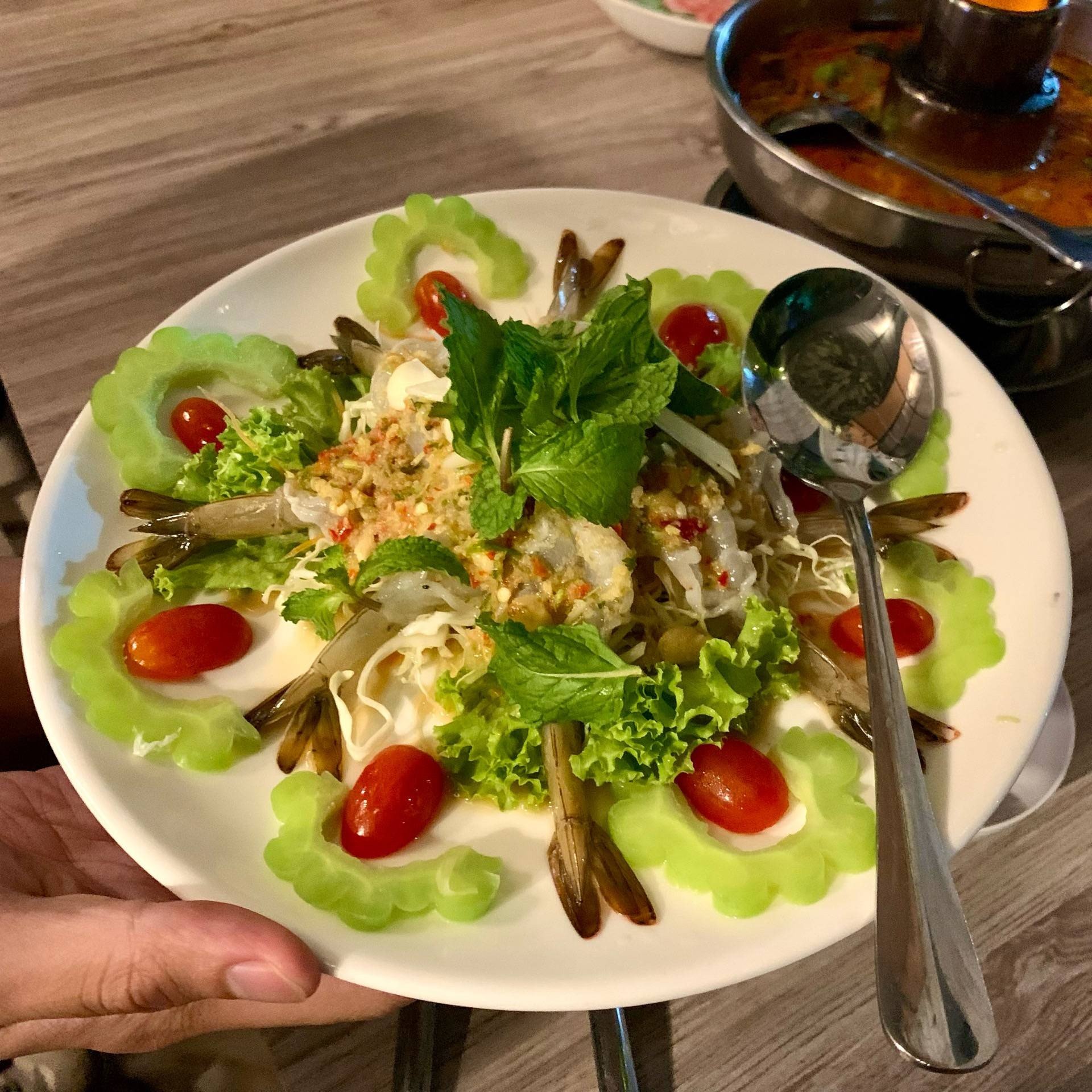 กุ้งแช่น้ำปลา ร้าน Aris Cafe' & restaurant พุทธมณฑลสาย5