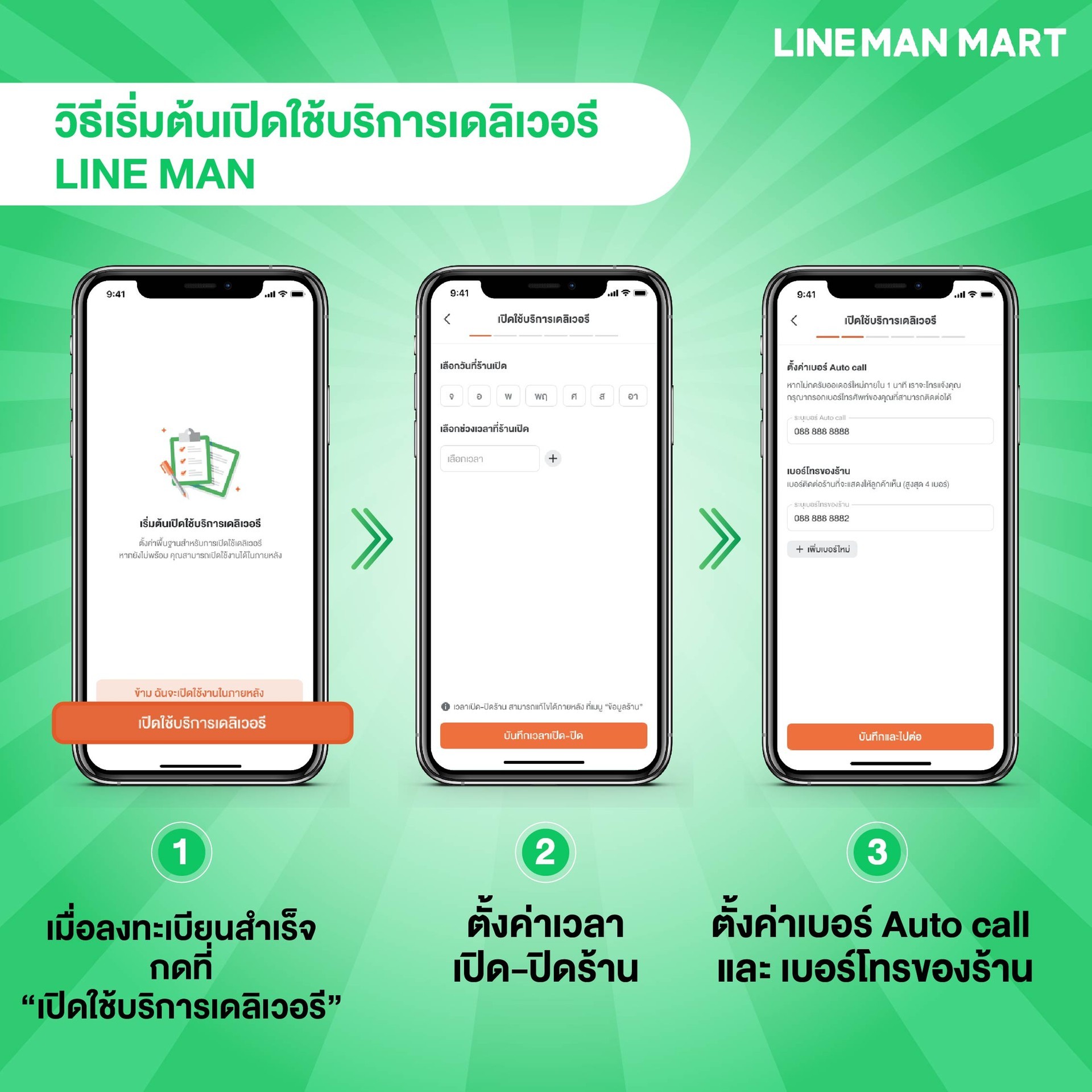 ขั้นตอนเปิดร้านบน LINE MAN MART ไม่เก็บ GP สมัครวันนี้ ส่งฟรีทุกร้าน!